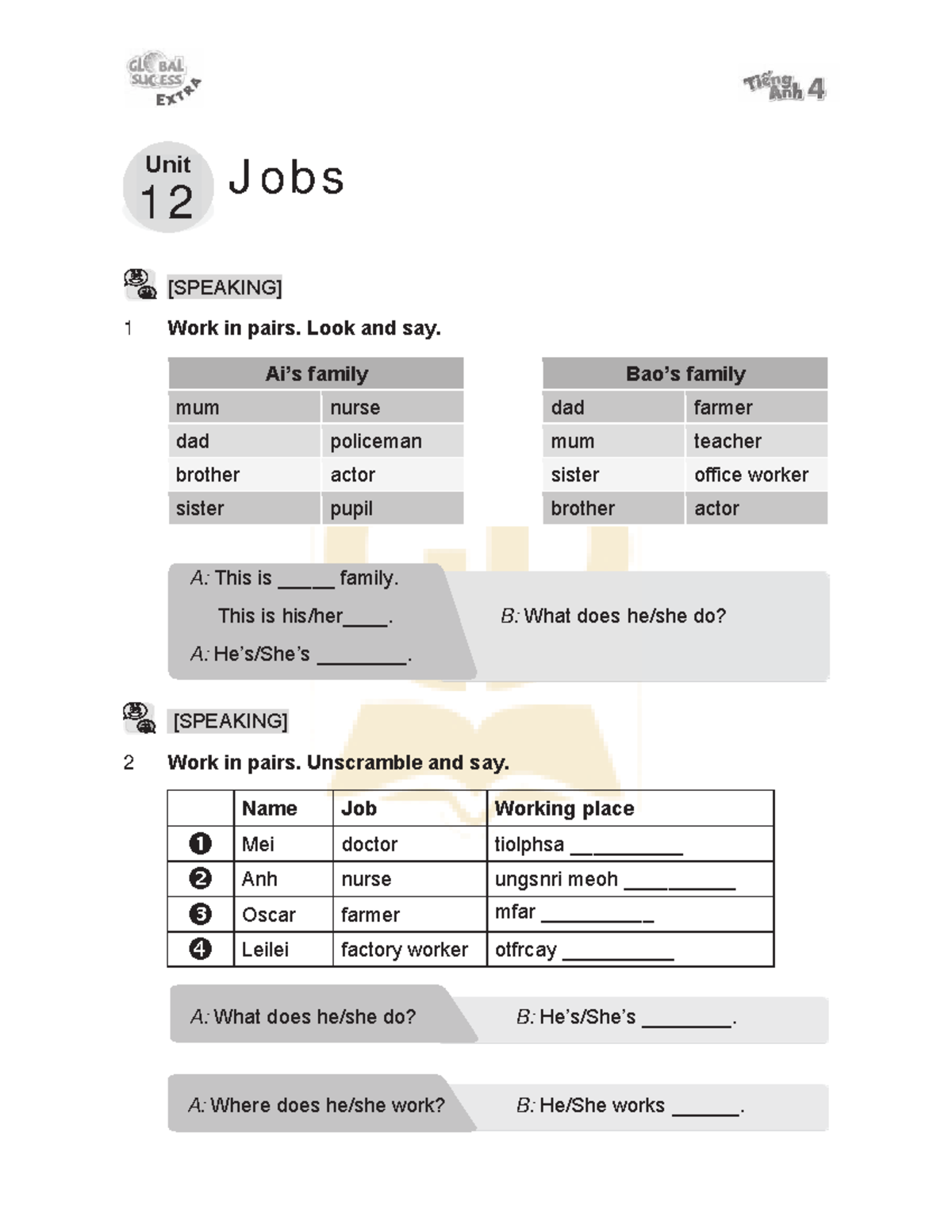 Unit 12 - Family Jobs and Occupations Activities - Studocu