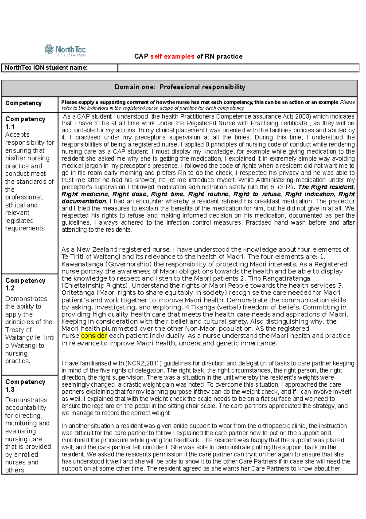 CAP RN Competencies in Practice: Professional, Interpersonal & Care ...