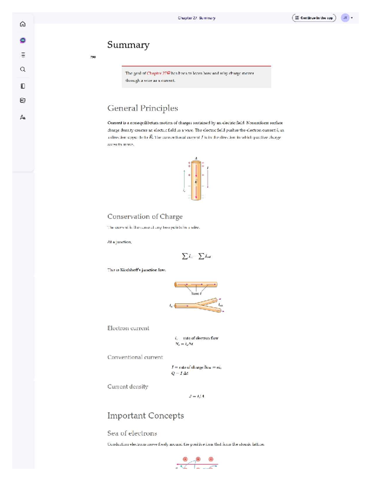 Chapter 27 Summary: Current in Wires - Studocu