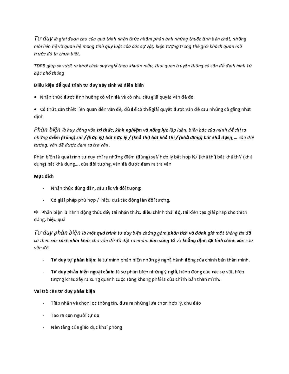 Lý thuyết - ttttt - T ư duylà giai đo n cao c a quá trình nh n th c nhắắm ph n ánh nh ng thu c ...