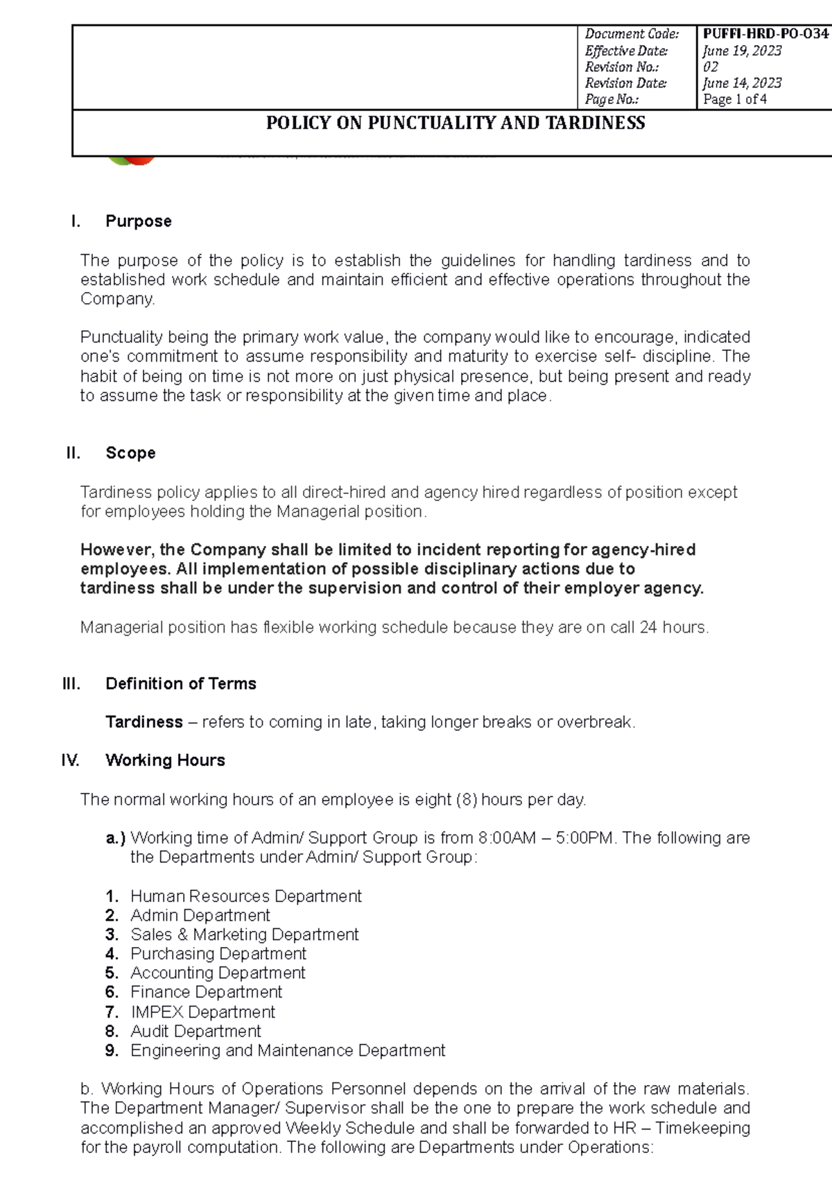 2023 Tardiness Policy: Guidelines for Punctuality and Discipline - Studocu