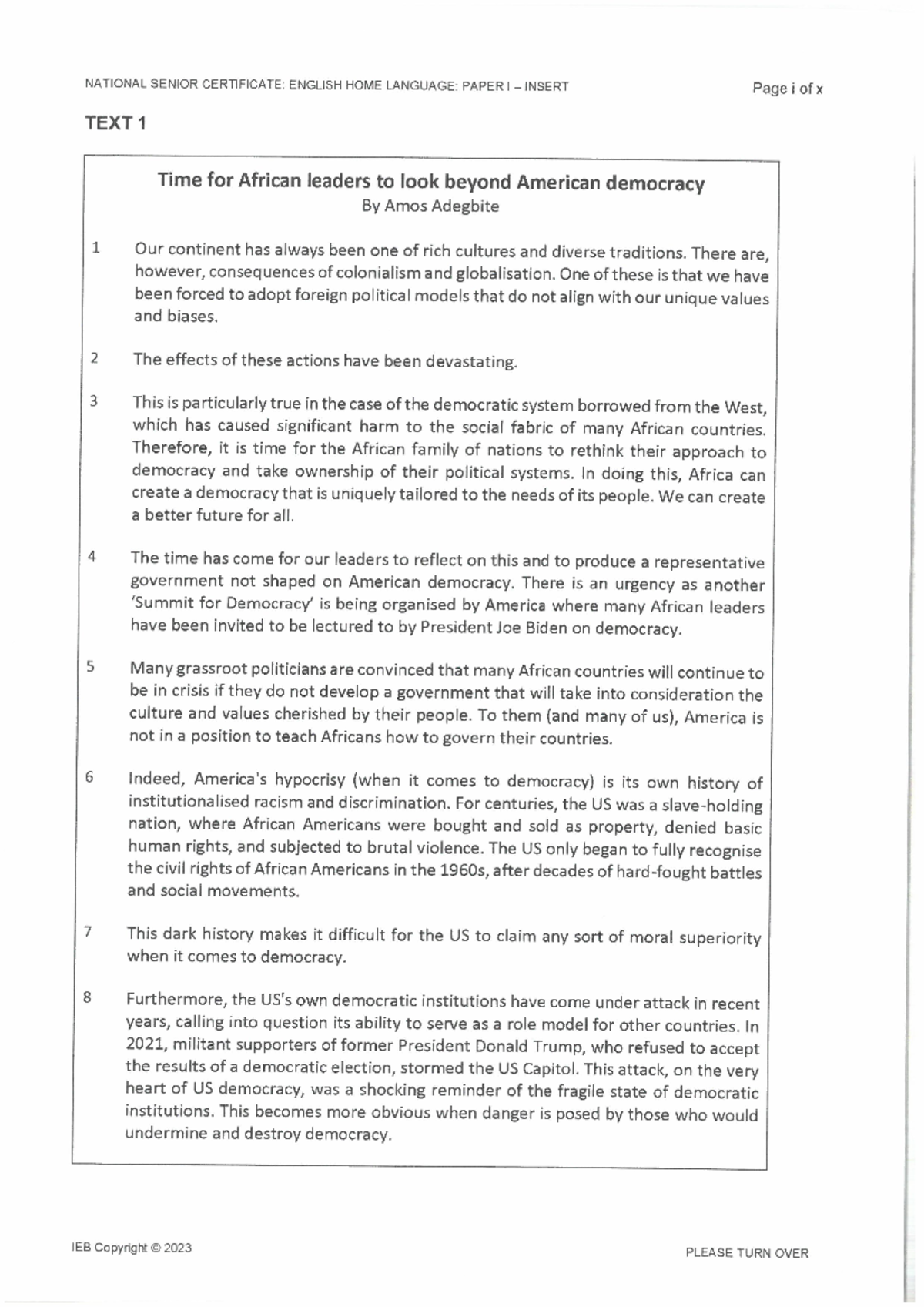 2023 IEB Paper I Study Guide and Key Insights - Studocu