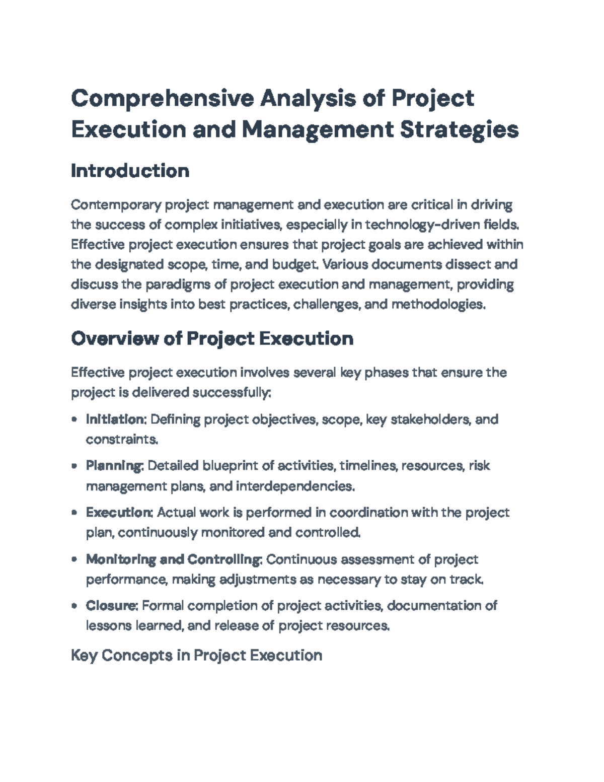 Comprehensive Overview of Project Execution & Management Strategies ...