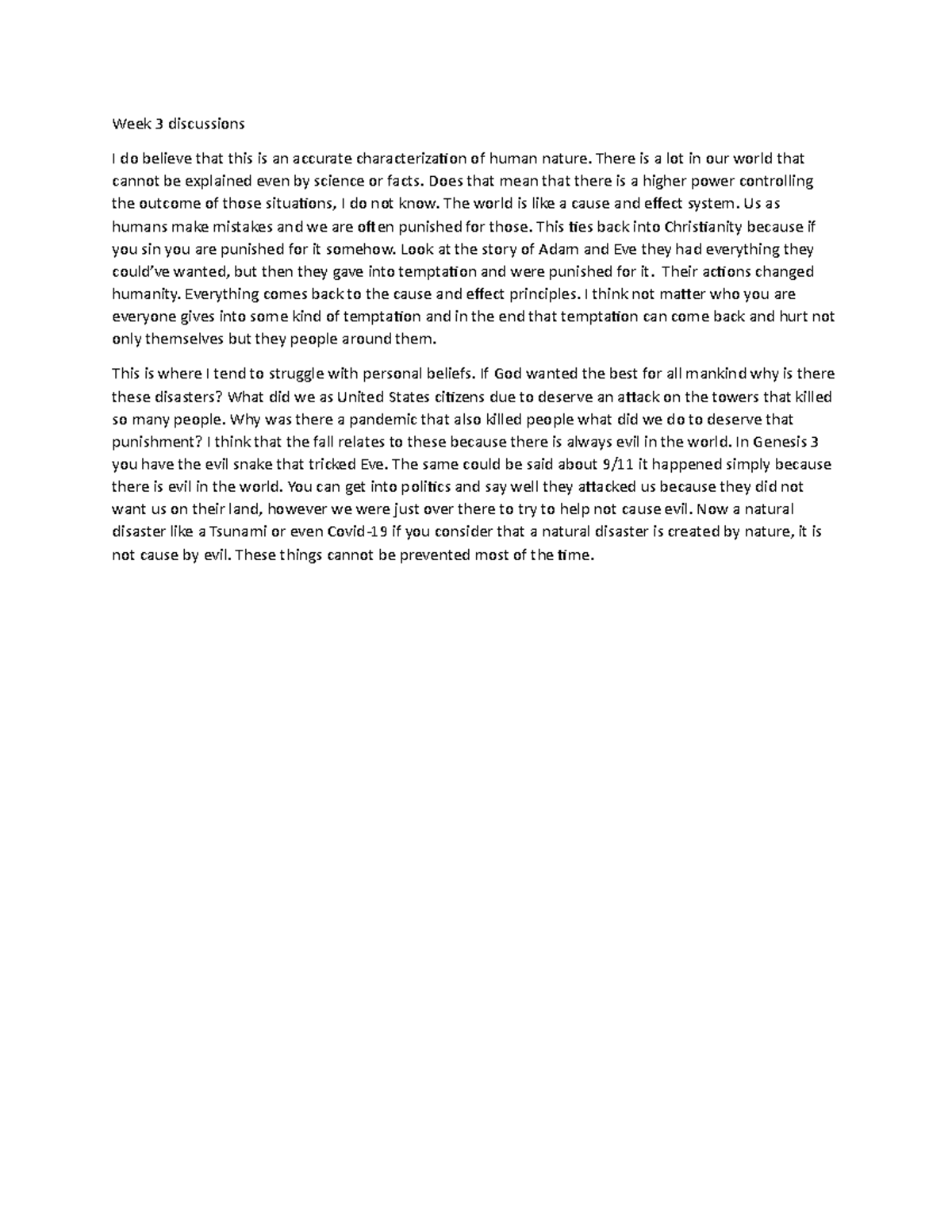 CWV-301 Topic 3 - Discussions - Week 3 discussions I do believe that ...