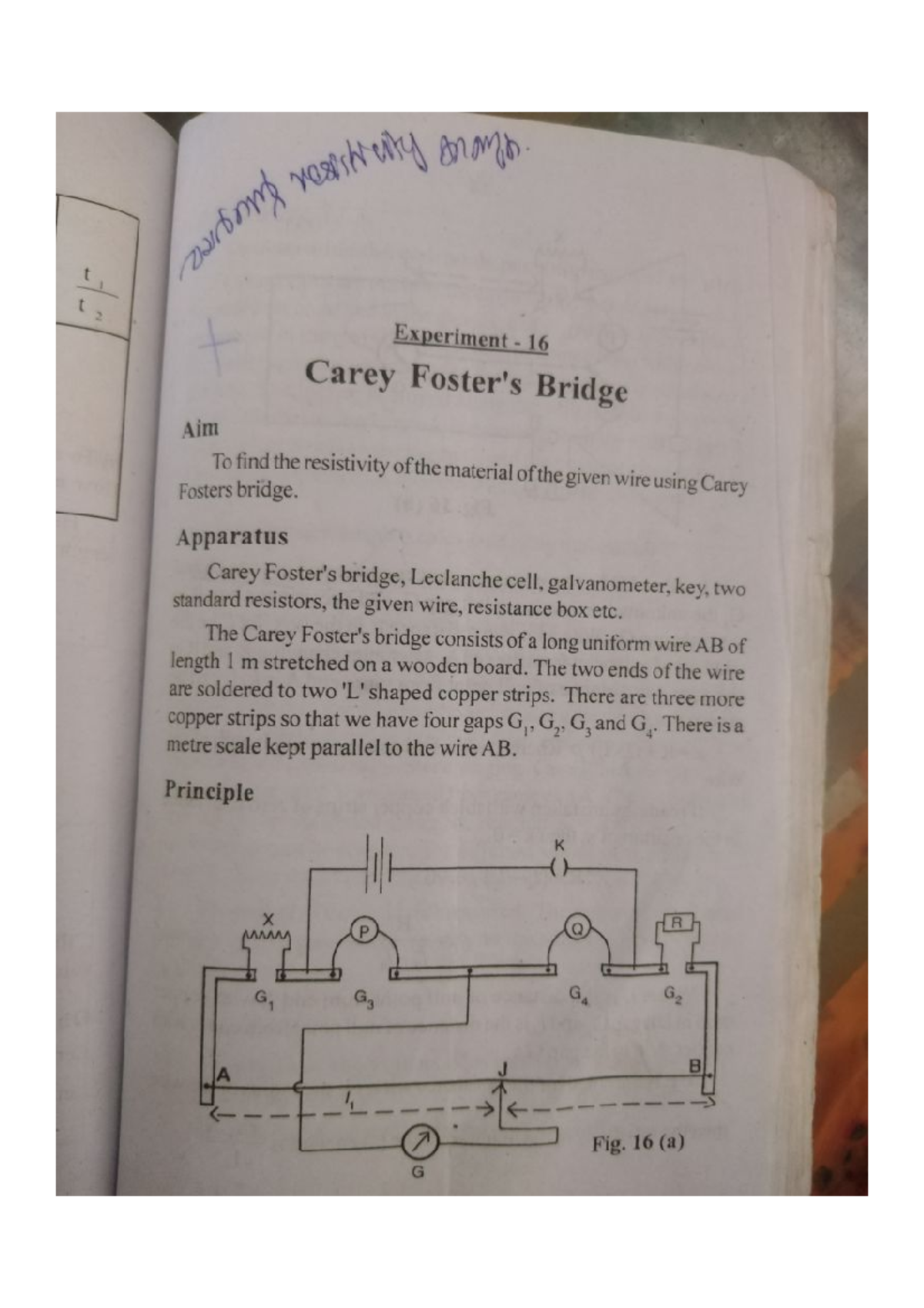 Carey Foster's Bridge Experiment: Measuring Wire Resistivity - Studocu
