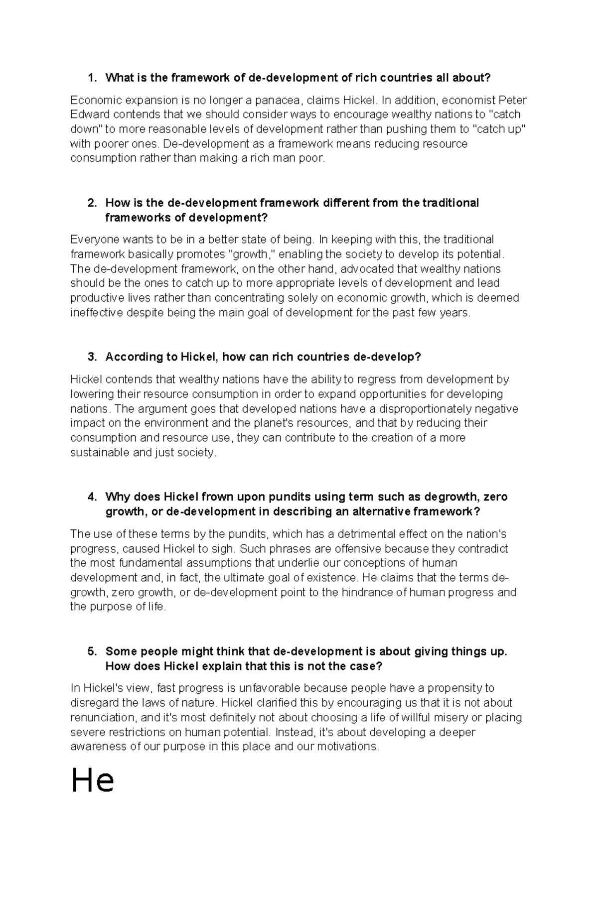 STS Activity 5 - Essay on De-Development Framework and Its Implications ...