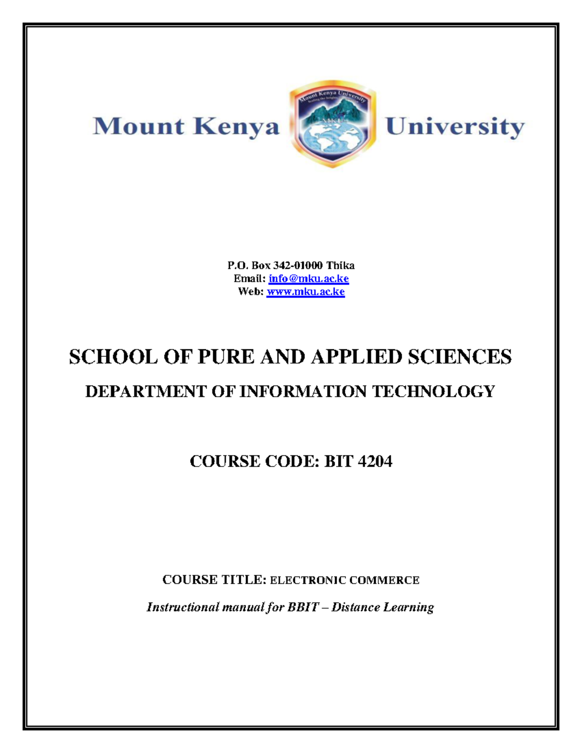 Bit4204 E Commerce Comprehensive Study Notes And Course Outline Studocu