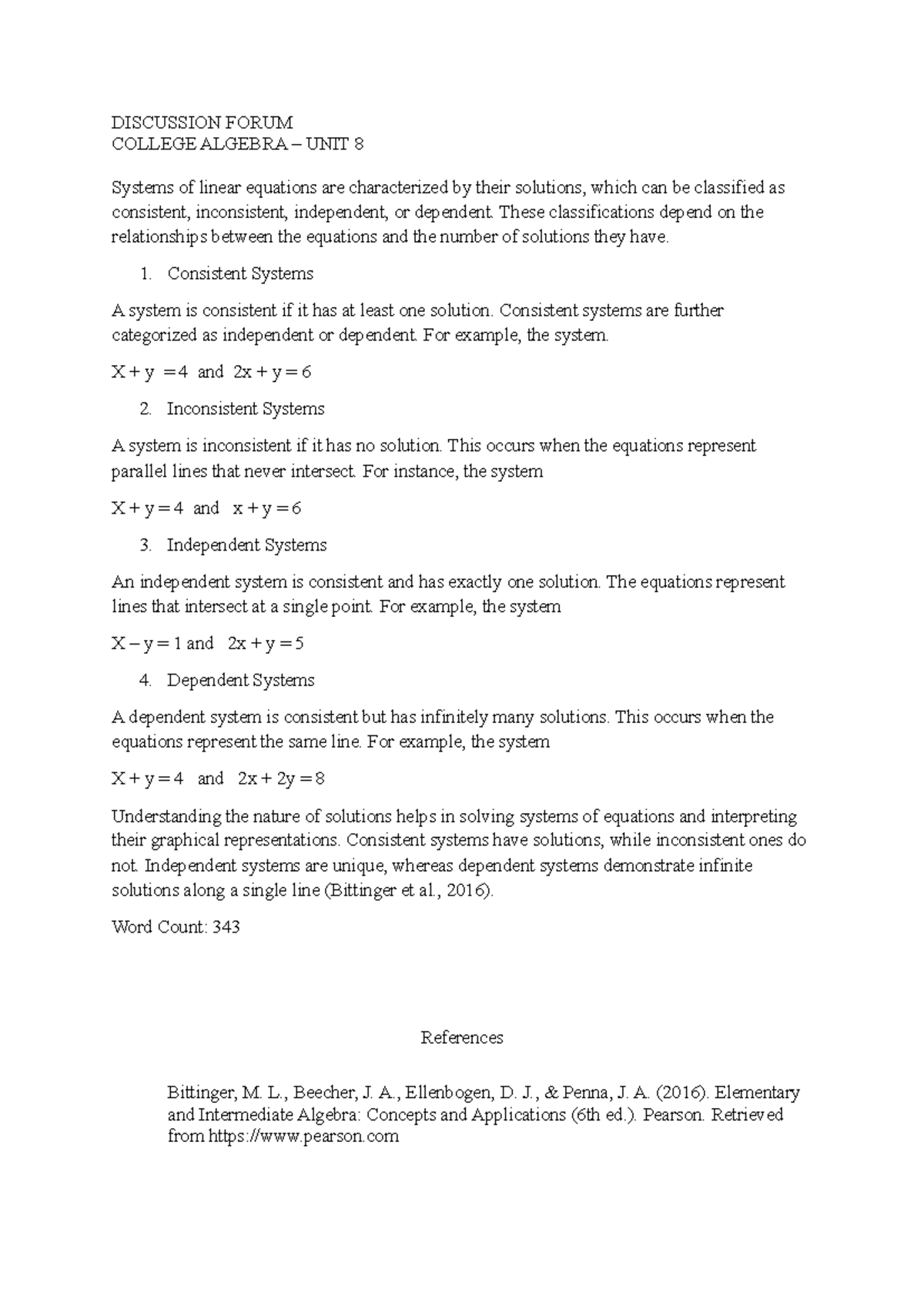 Maths 1201 Discussion Forum: Understanding Systems of Linear Equations ...
