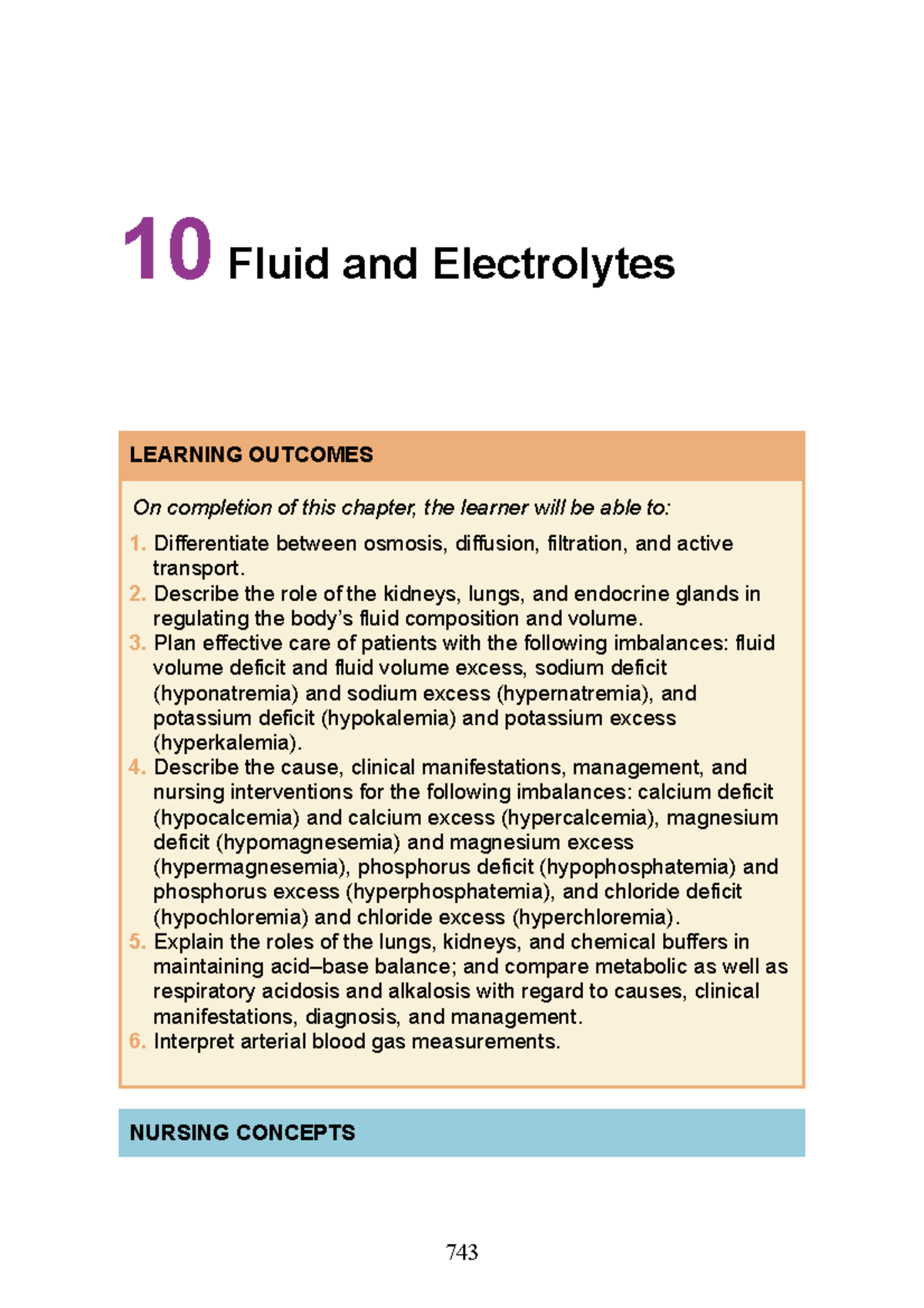 F&E - fluids and electrolytes - 10 Fluid and Electrolytes LEARNING ...