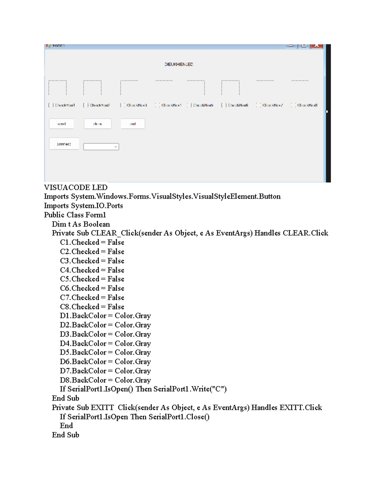 VB.NET Serial Communication and Control System - Thidoluong - Studocu