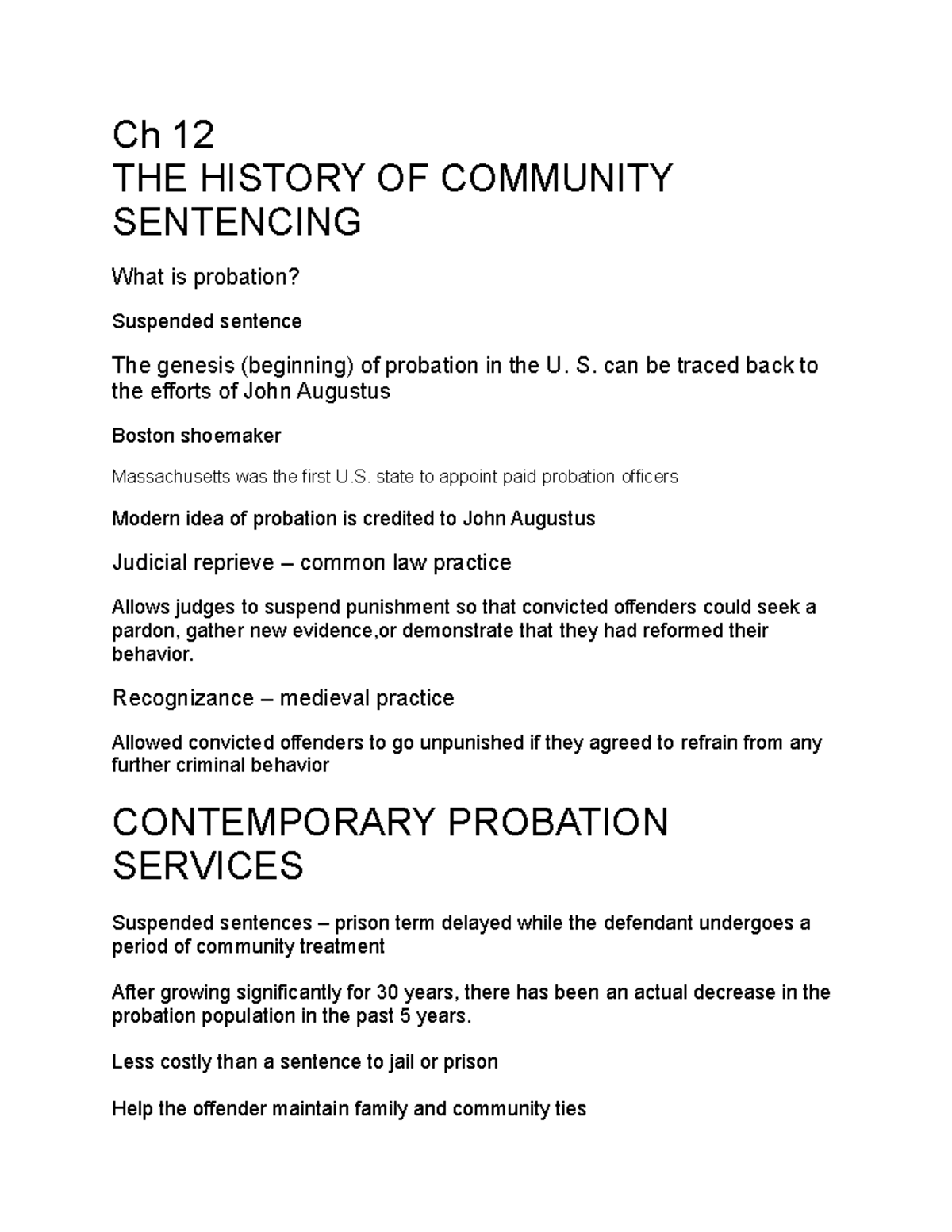 Ch 12 - chapter 12 lecture notes for introduction to criminal justice ...