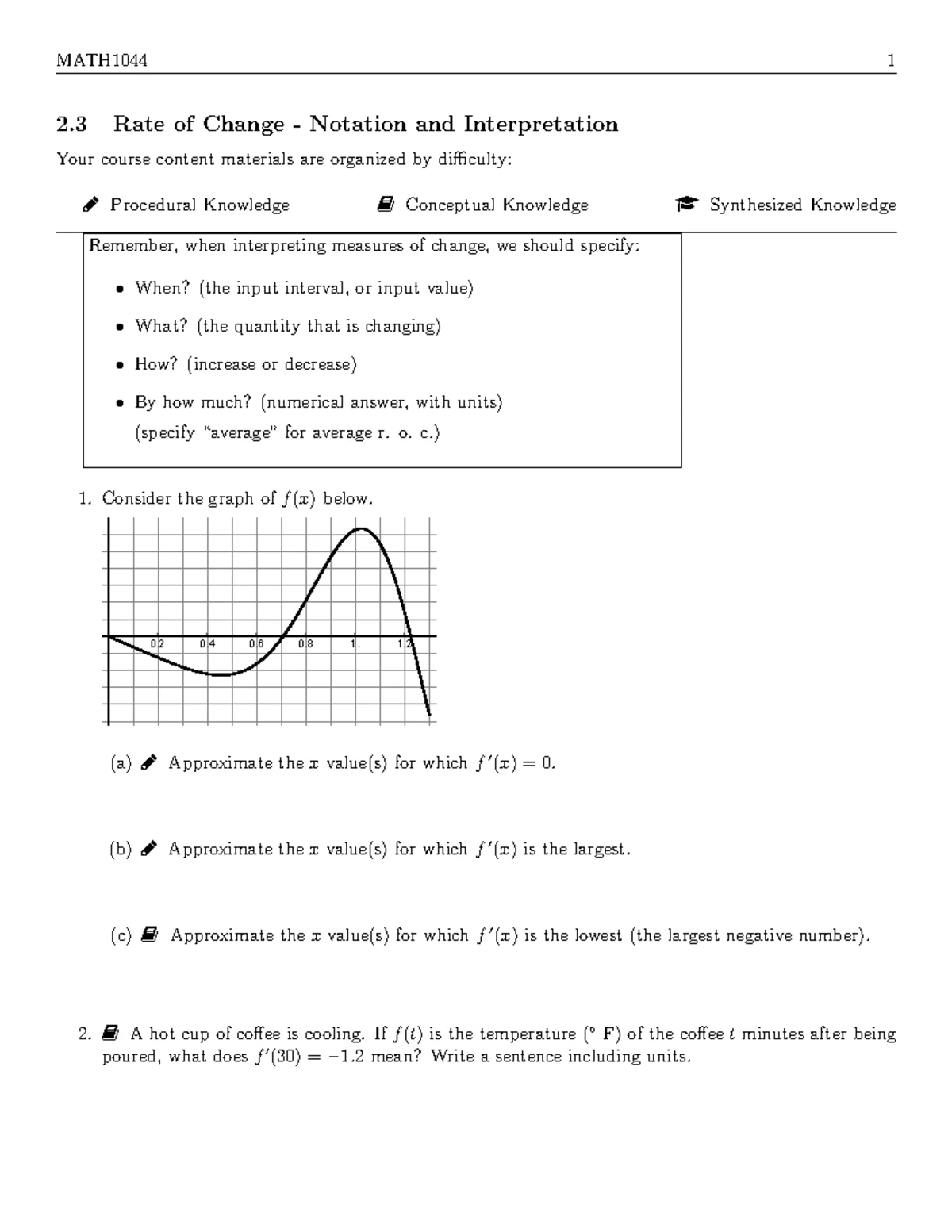 2 4Problem Set Key - Practice problems and solutions to 2.4 - MATH1046 ...