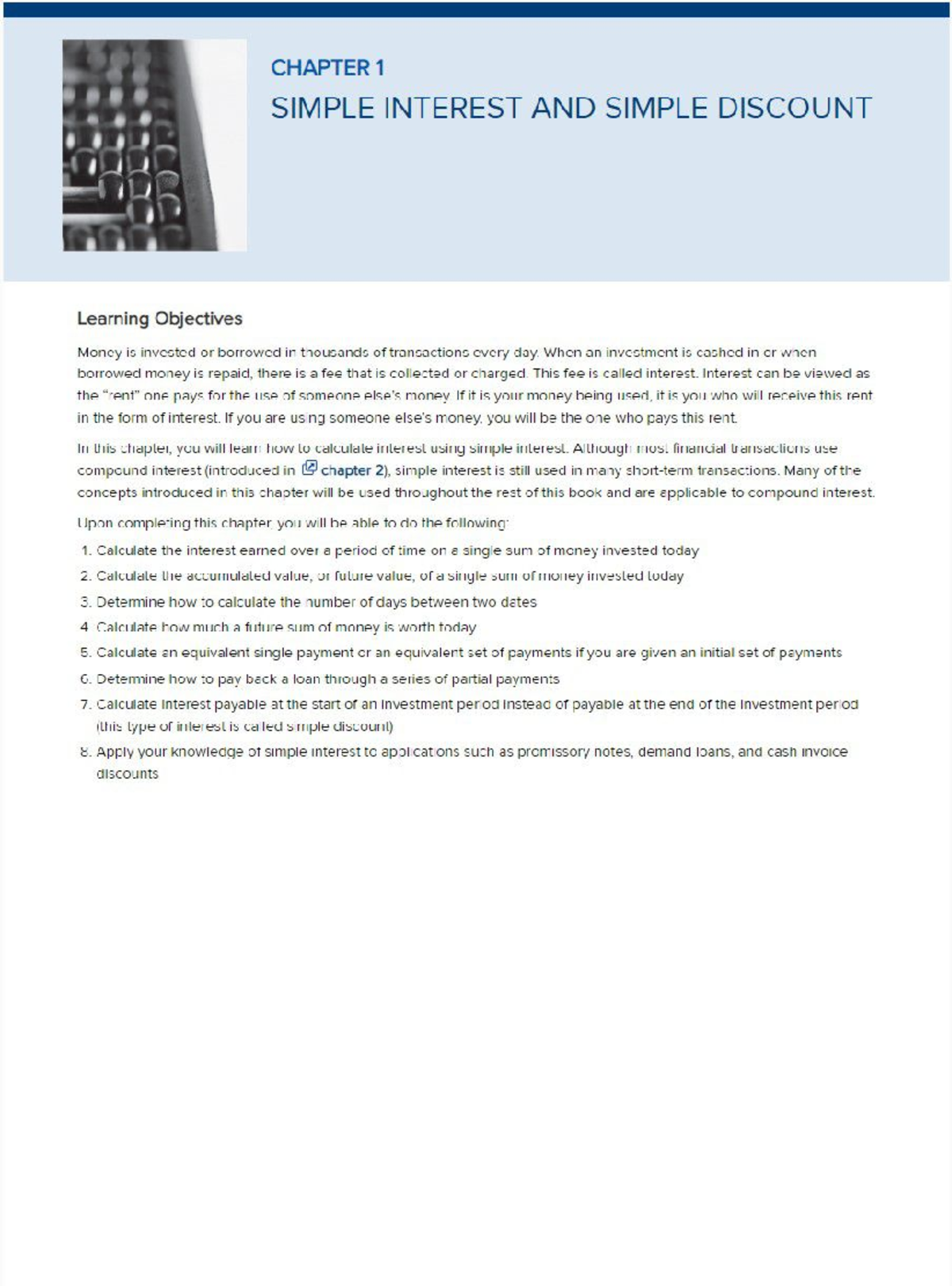 MA170 Chapter 1 - Simple Interest & Discount Concepts - Studocu
