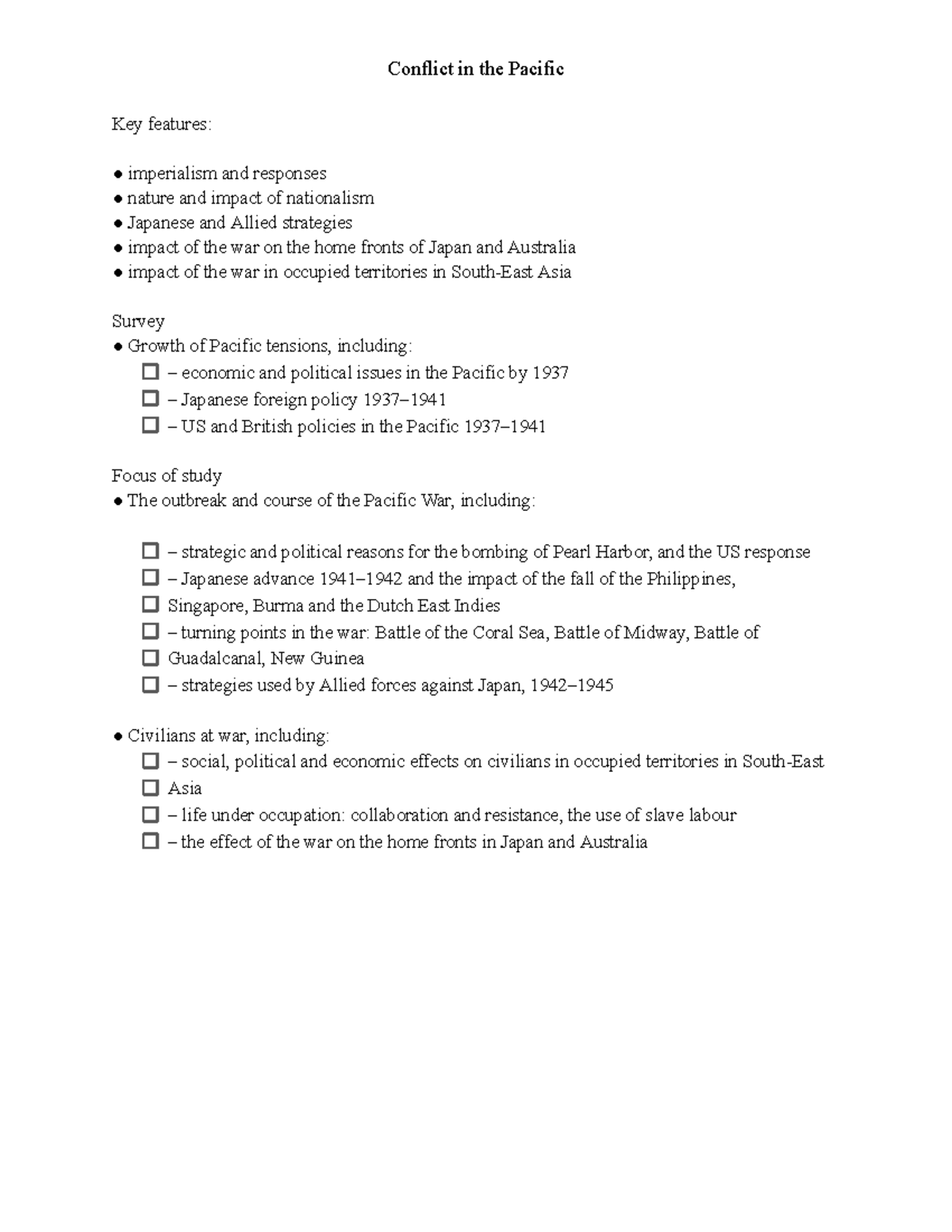 Modern History Notes: Conflict in the Pacific (Imperialism ...