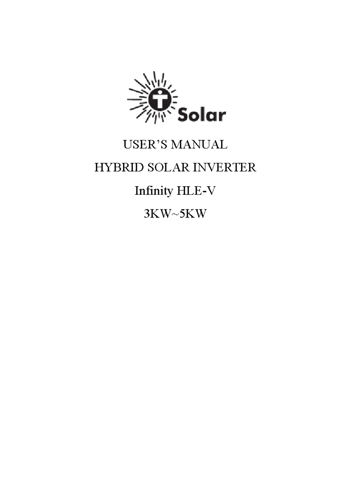 Tesla Infinity HLE-V Hybrid Solar Inverter User Manual (3KW-5KW) - Studocu