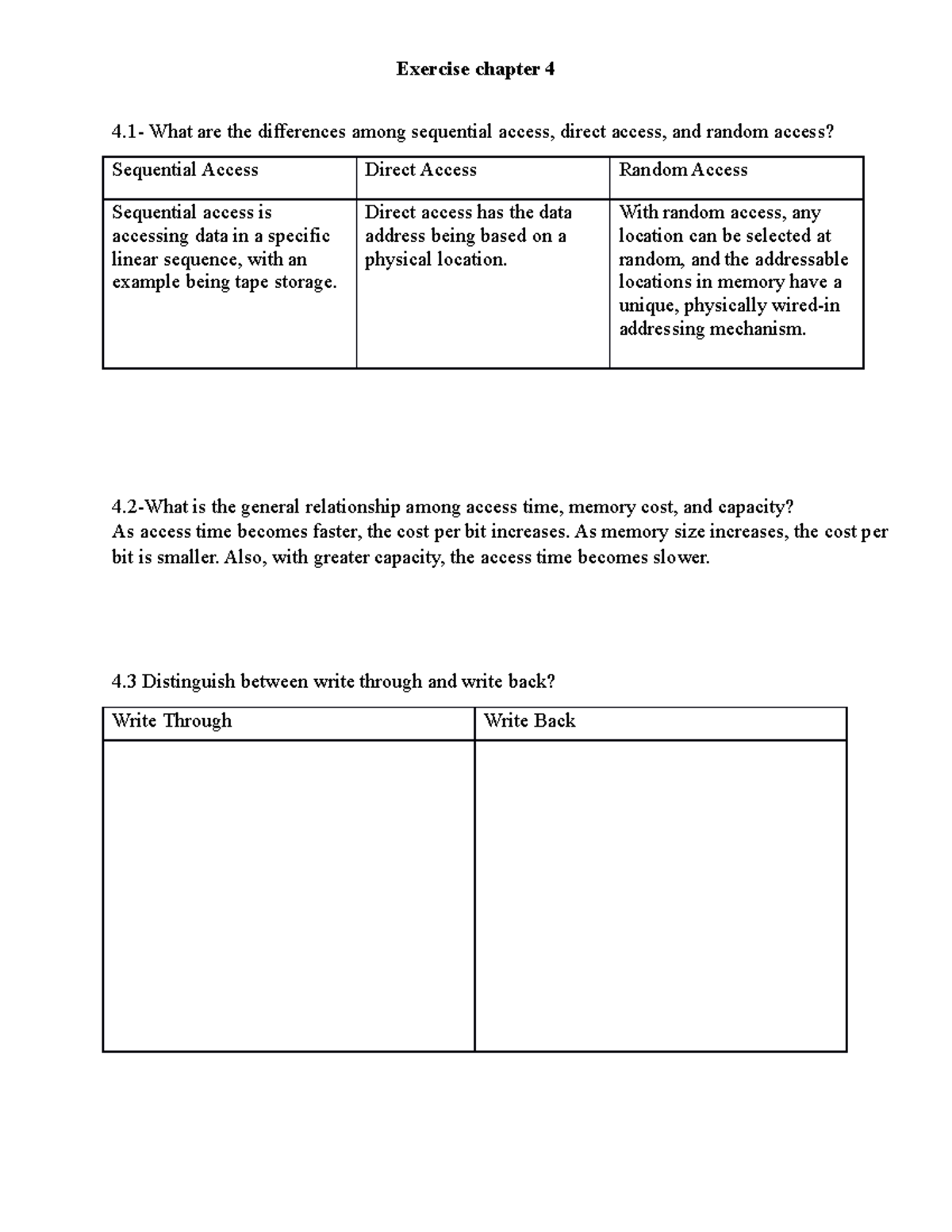 Exercise Chapter 4 Continue Exercise Chapter 4 4 What Are The