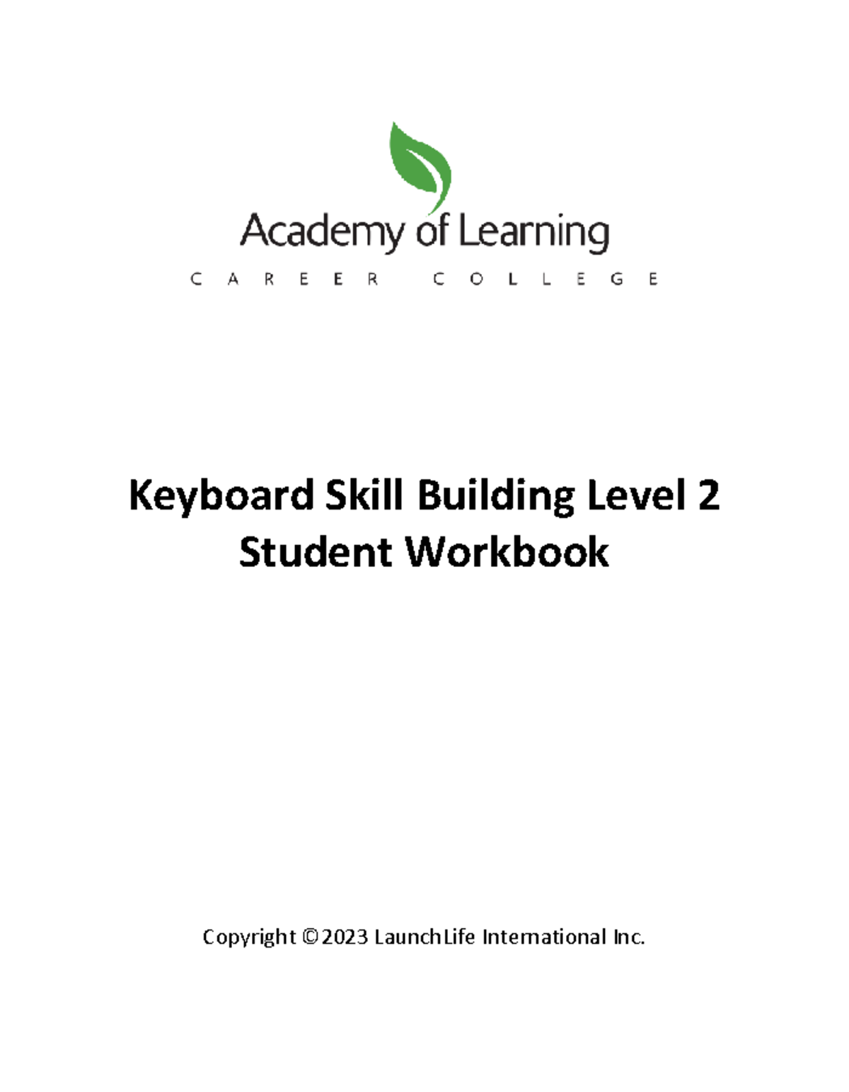 KBD15E3 Keyboard Skill Building Level 2 Student Workbook Guide - Studocu