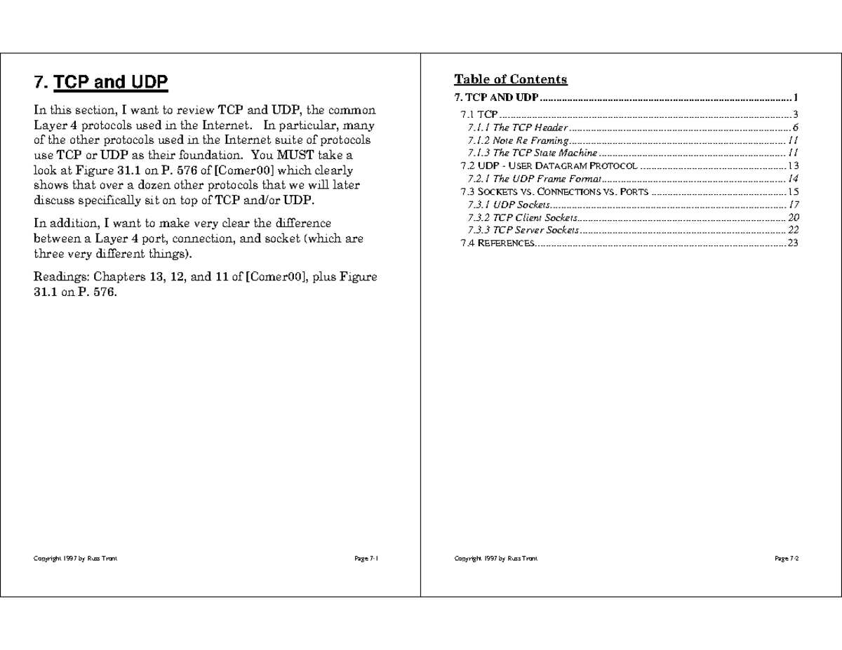 Understanding TCP & UDP Header Formats - CSE306 Lecture Notes - Studocu