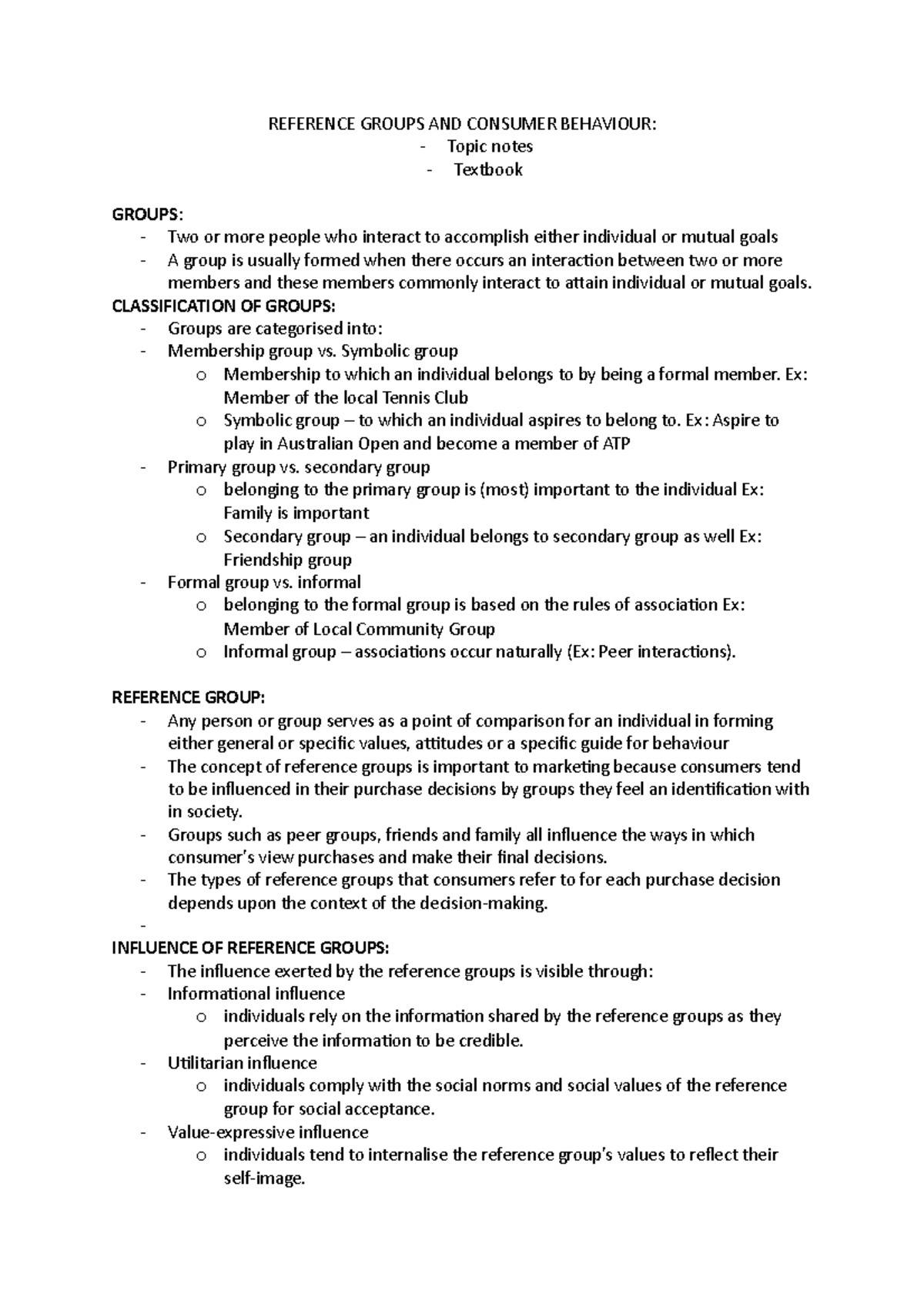 5. Reference Groups and Their Impact on Consumer Behavior - Studocu