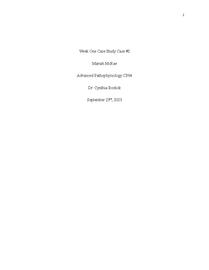week 2 case study - Week Two Case Studies Mariah McRae Advanced ...
