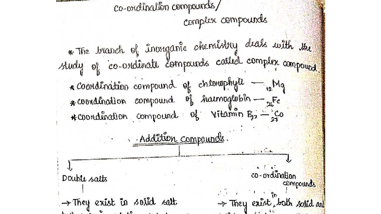 Complex Compounds in Inorganic Chemistry: CHE-CW Study Guide - Studocu