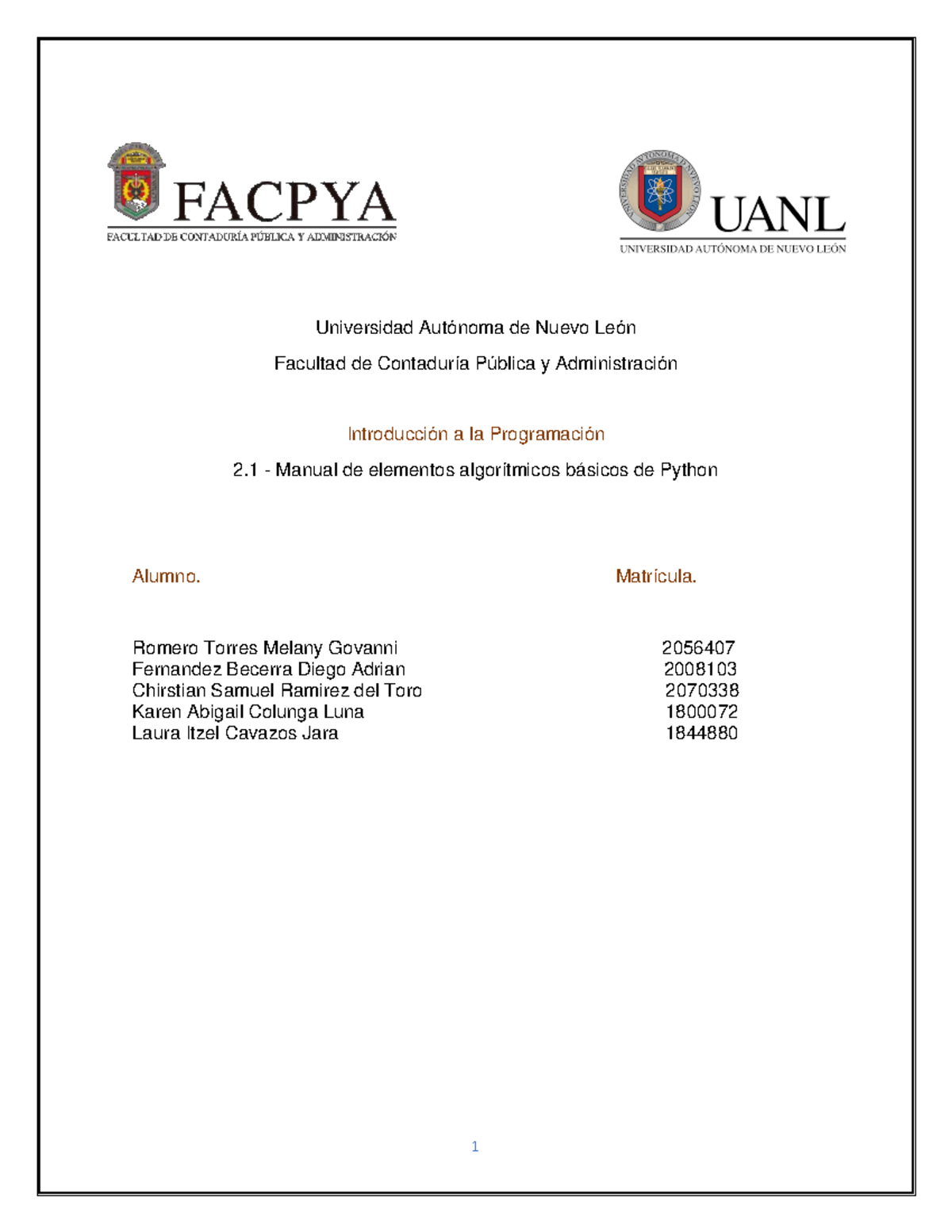2.1 - Manual de Elementos Algorítmicos Básicos de Python (Introducción) - Studocu