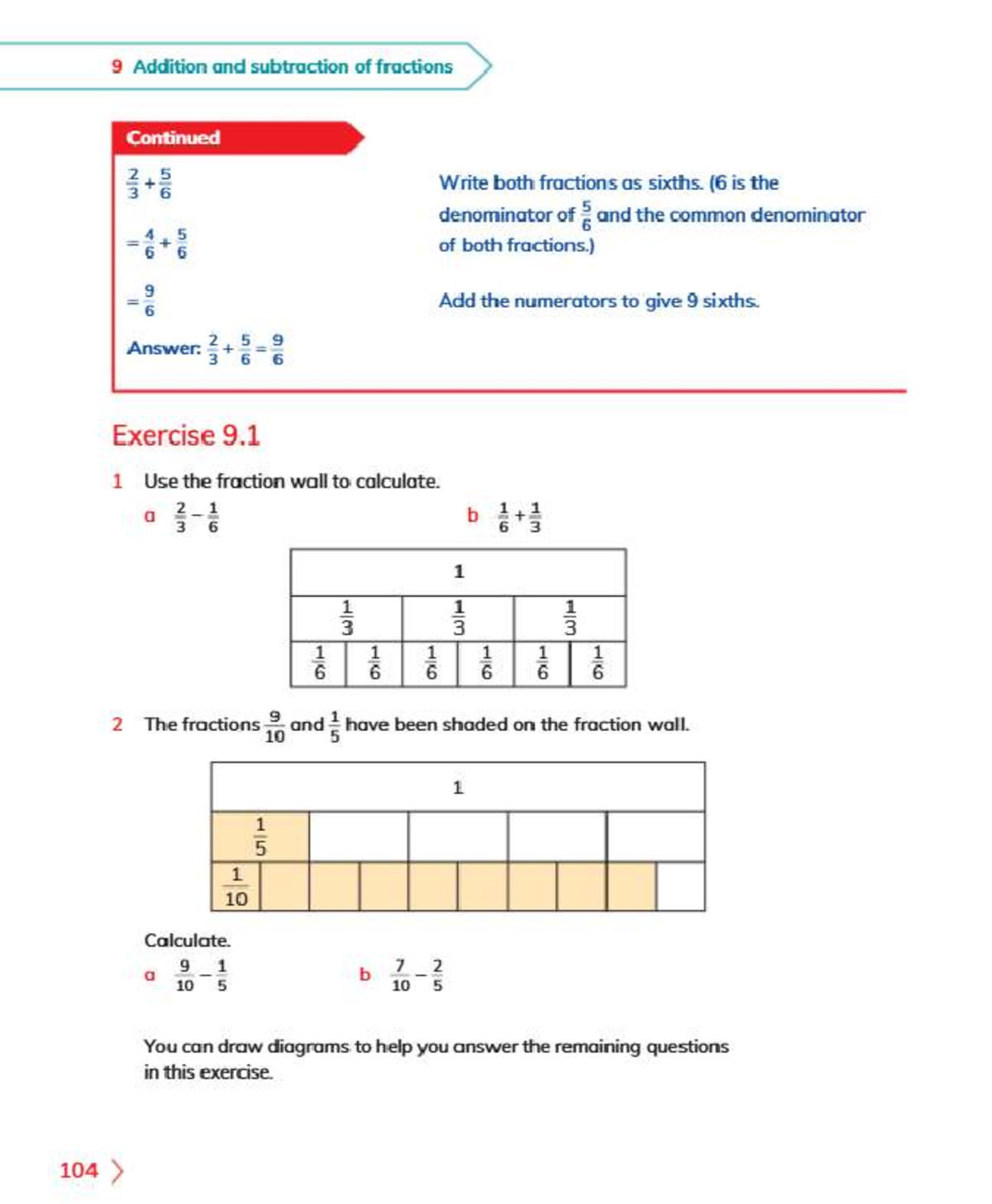 9.1 Addition and Subtraction of Fractions Exercises and Solutions - Studocu