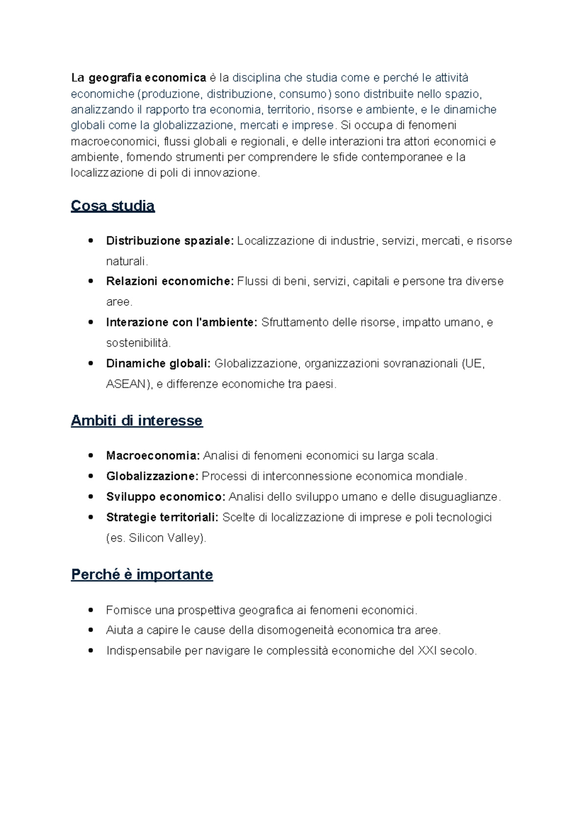 Geografia Economica: Analisi delle Attività Economiche e Territoriali ...