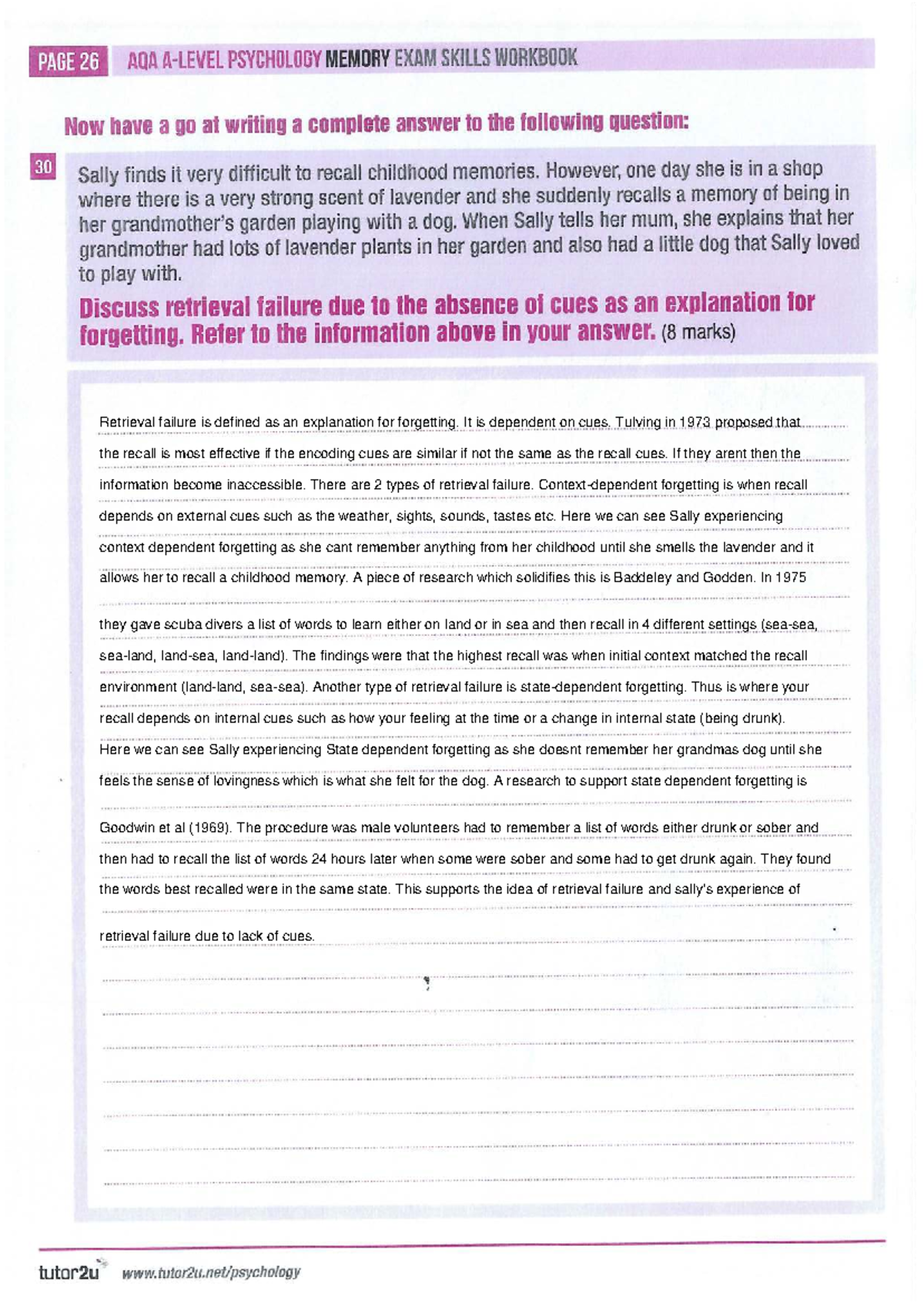 Retrieval Failure Essay: Understanding Context & State-Dependent ...