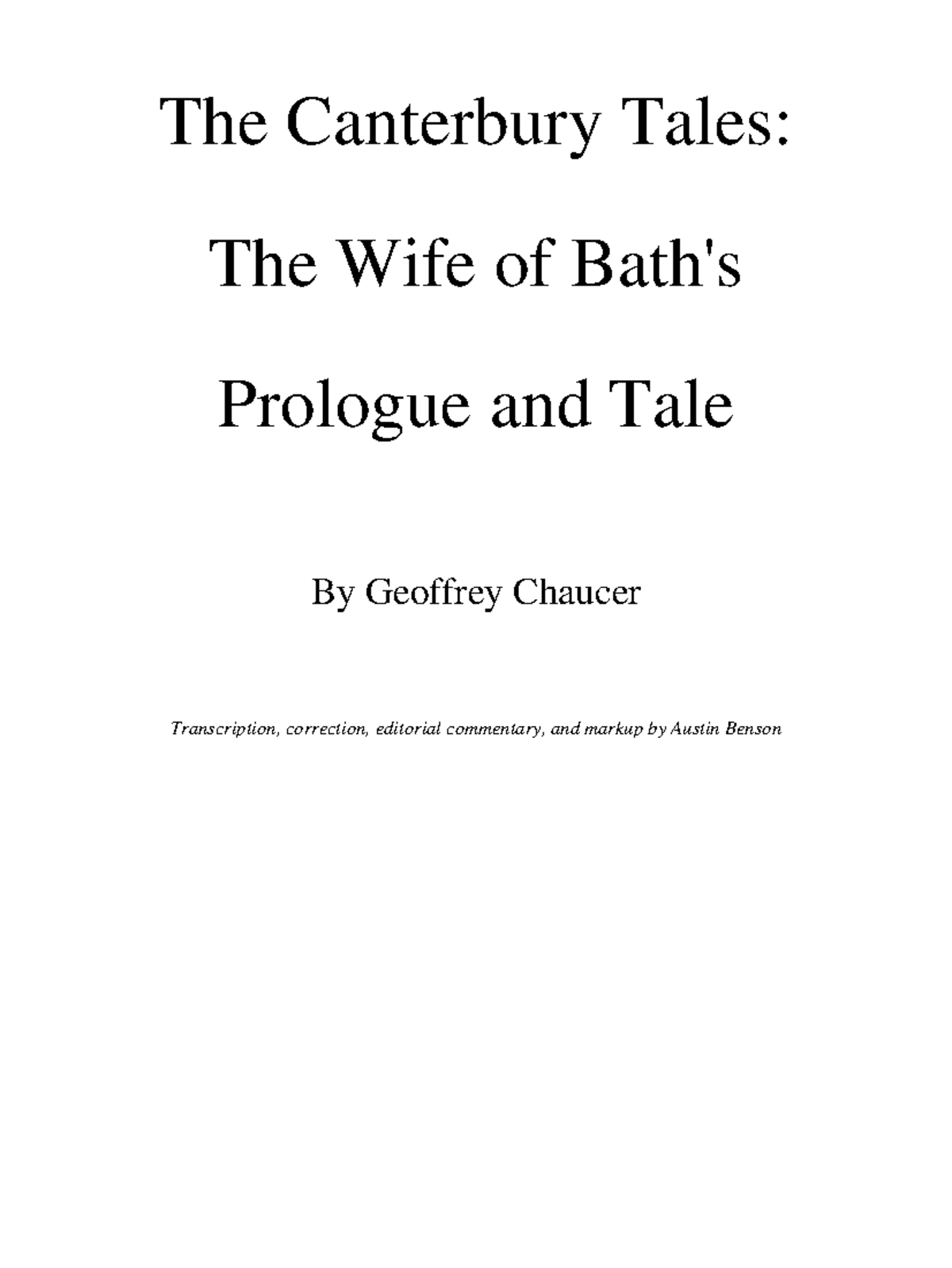 Wife of Bath's Prologue & Tale: Chaucer's Canterbury Tales Analysis ...