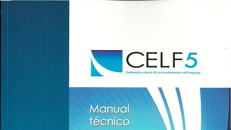 Evaluación Clínica de Fundamentos del Lenguaje - CELF-5 Manual Técnico ...