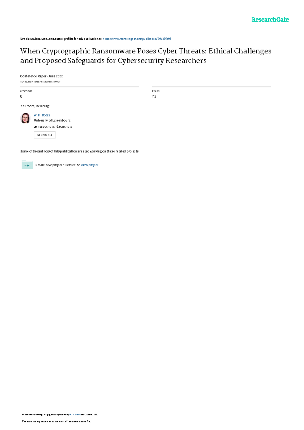 When Cryptographic Ransomware Threatens: Ethical Challenges in ...
