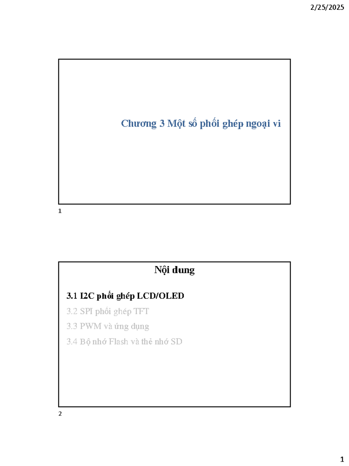 Chương 3: Phối ghép I2C, SPI, PWM và Bộ nhớ trên ESP32 - Studocu