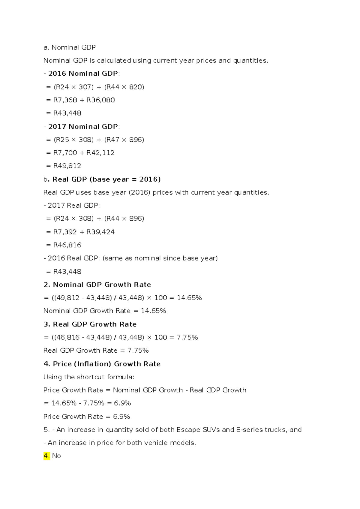 GDP Analysis: Nominal vs Real GDP (ECO 101) - Studocu