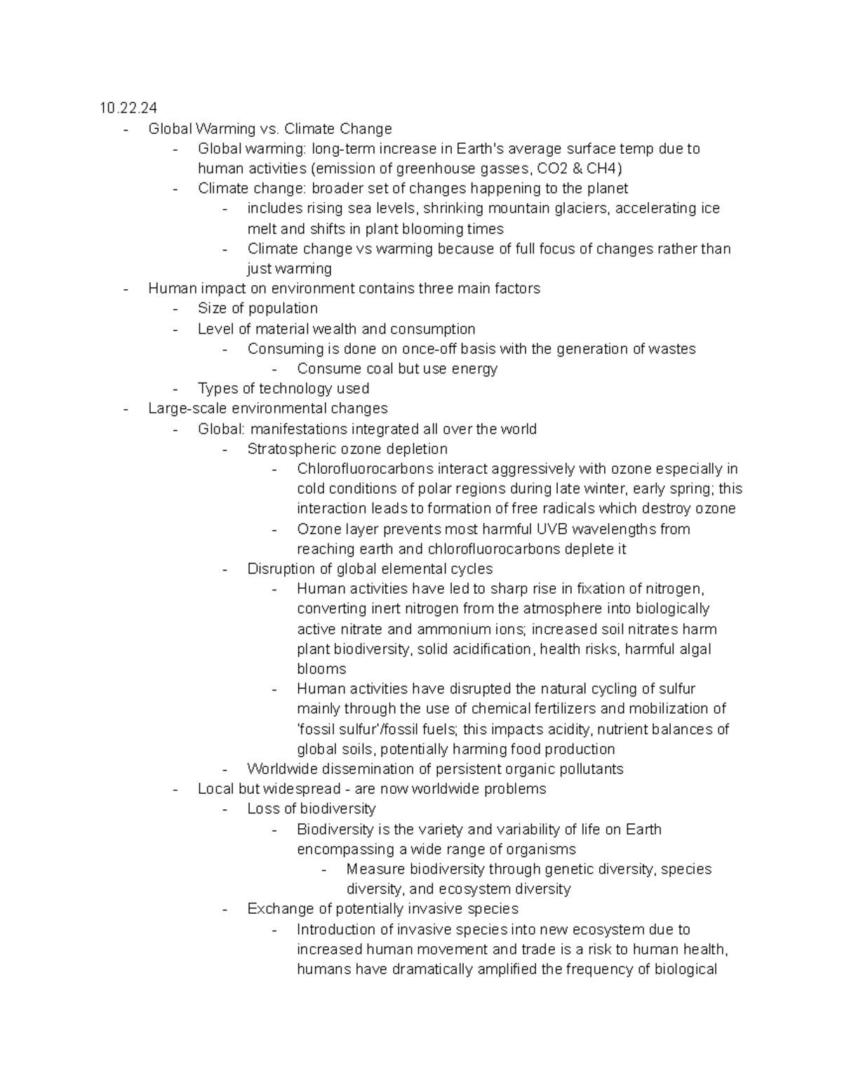 GPH303 - Climate Change and Its Human Impact Quiz Notes - Studocu