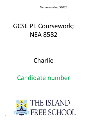 GCSE PE Coursework - My chosen sport is netball. I play the position of ...