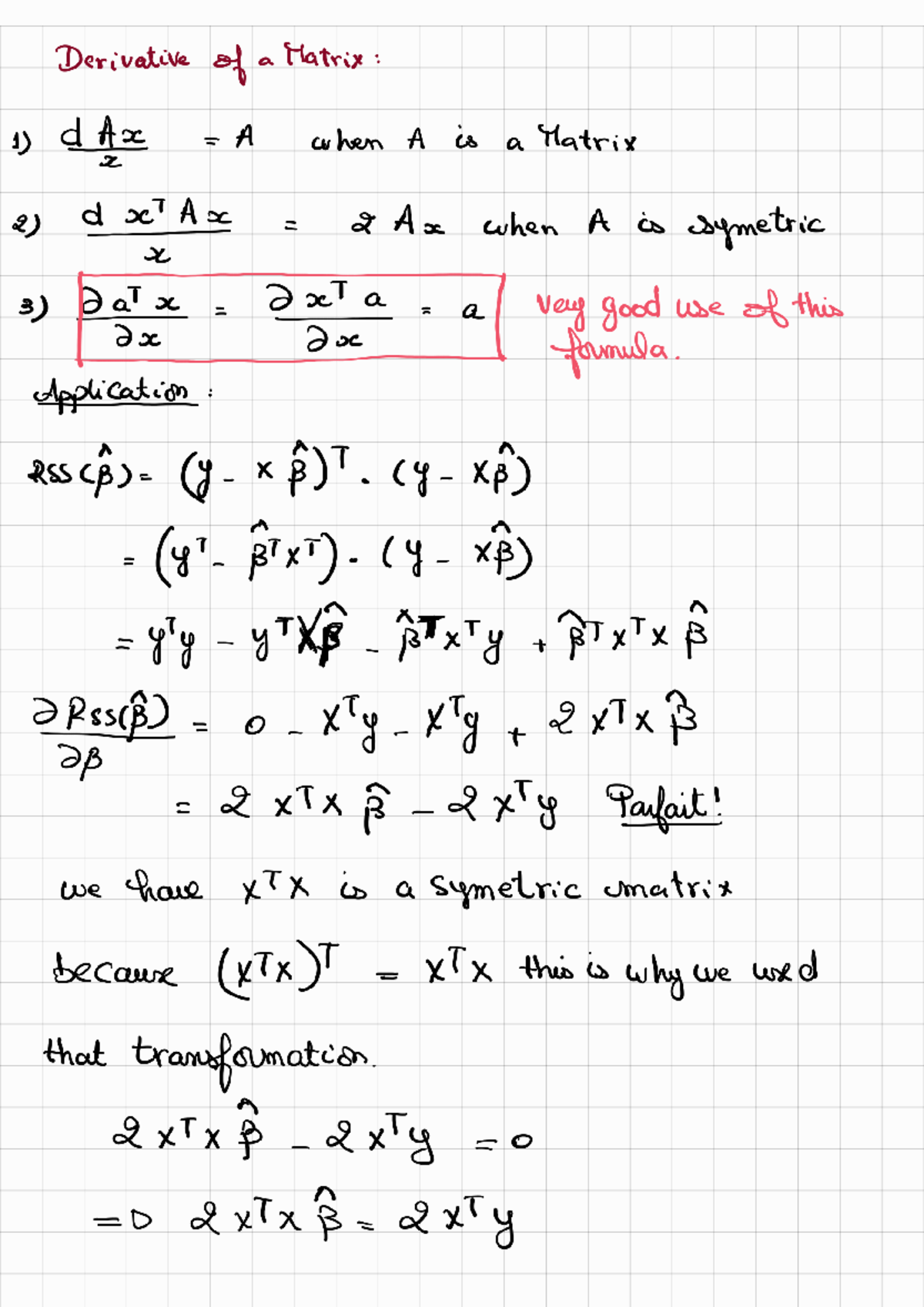 Course 251029 - Derivative of Matrices Explained - Studocu