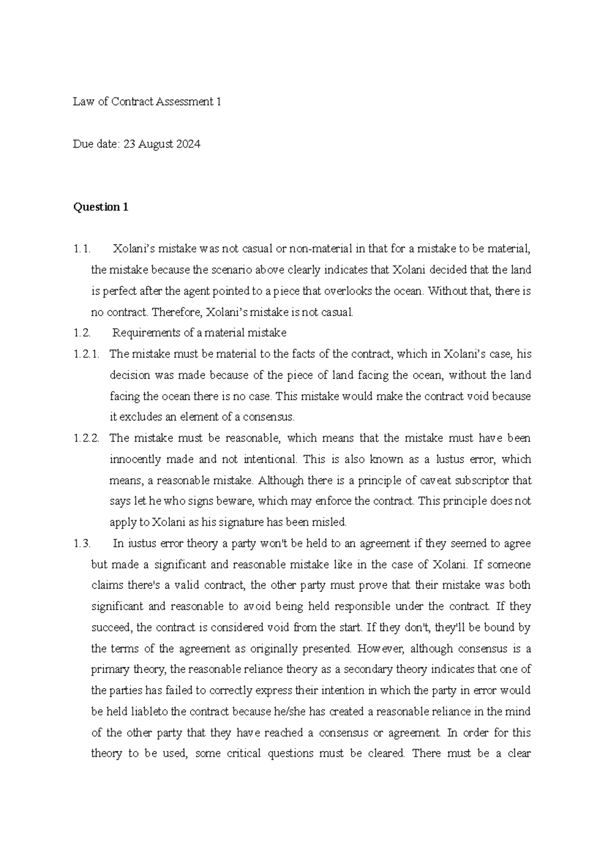 Law of Contract(1) 1 - Law and its contracts - Law of Contract ...