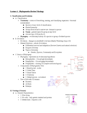 Gen Bio II - Part 1 - First Bio 2 exam notes - Lecture 1 ...