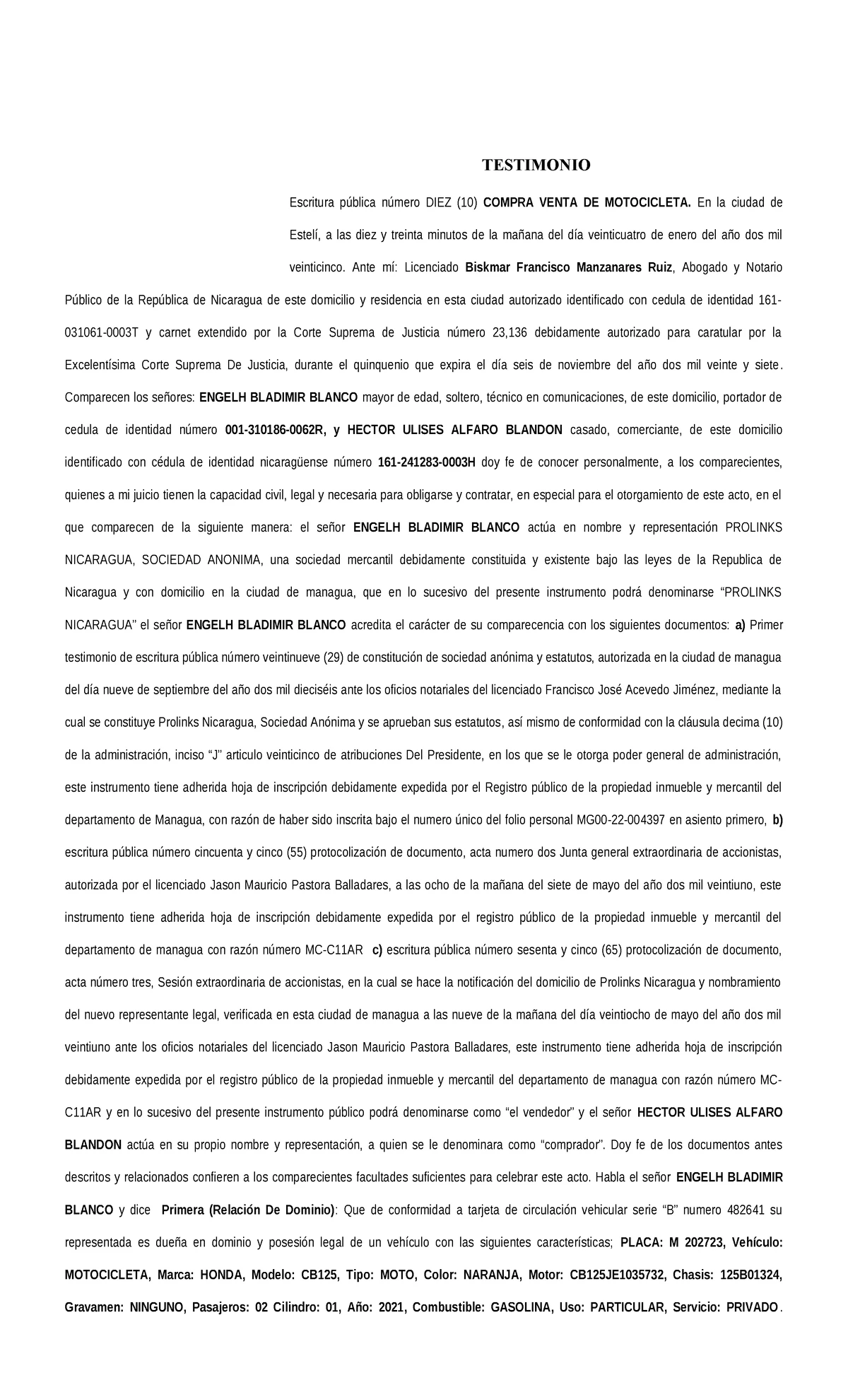 Poder Especial de Representación - Escritura Pública Modelo - Studocu