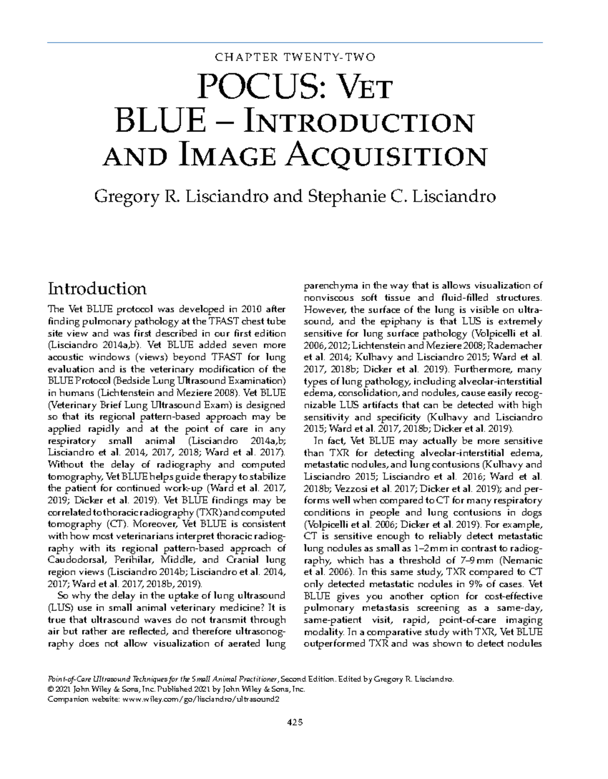 Lisciandro 2021 CAP 2 - vcá 2 vetblue - Point-of-Care Ultrasound ...
