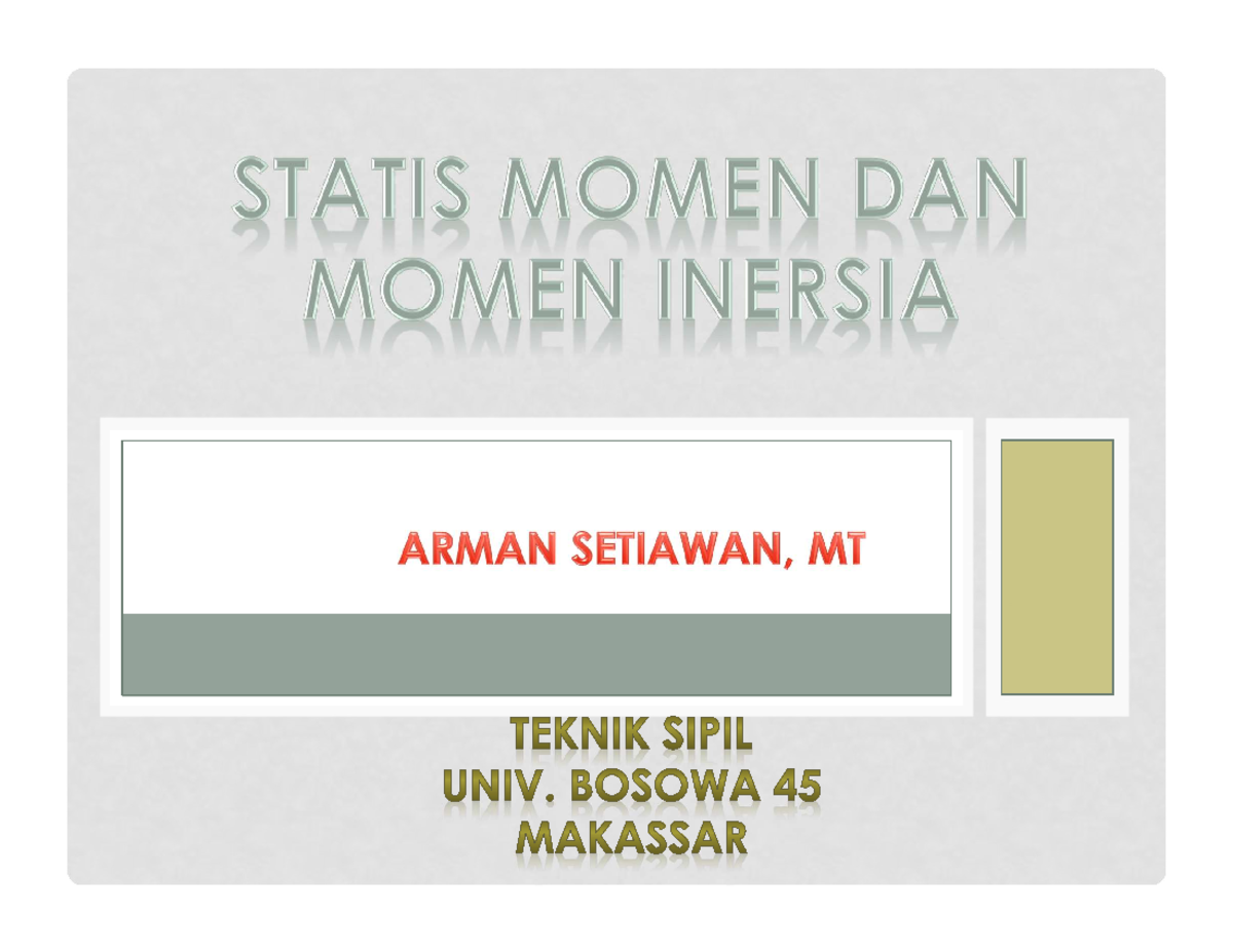 Statis Momen dan Momen Inersia pada Penampang Persegi Panjang b.a02 ...