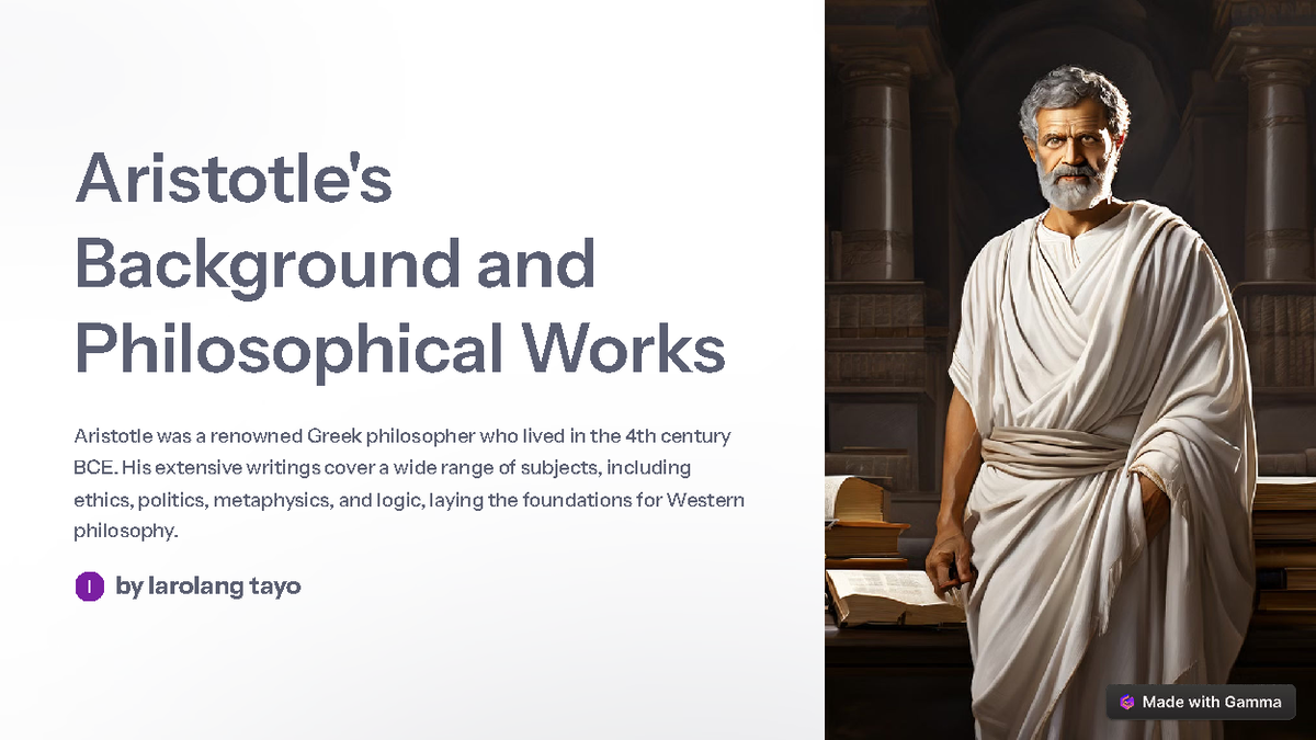 Aristotles Background and Philosophical Works - Aristotle's Background ...
