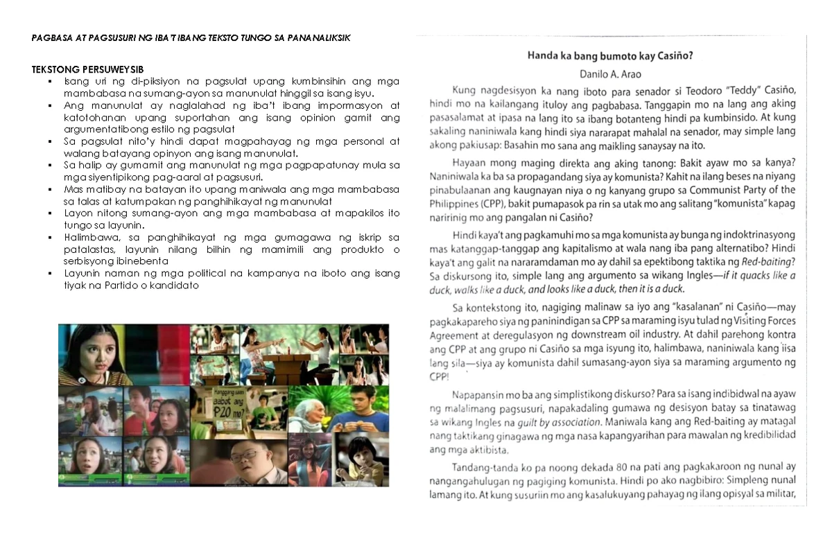 Ang Kwento ng Gamo-Gamo: Isang Script na Aralin ni Jose Rizal - Studocu