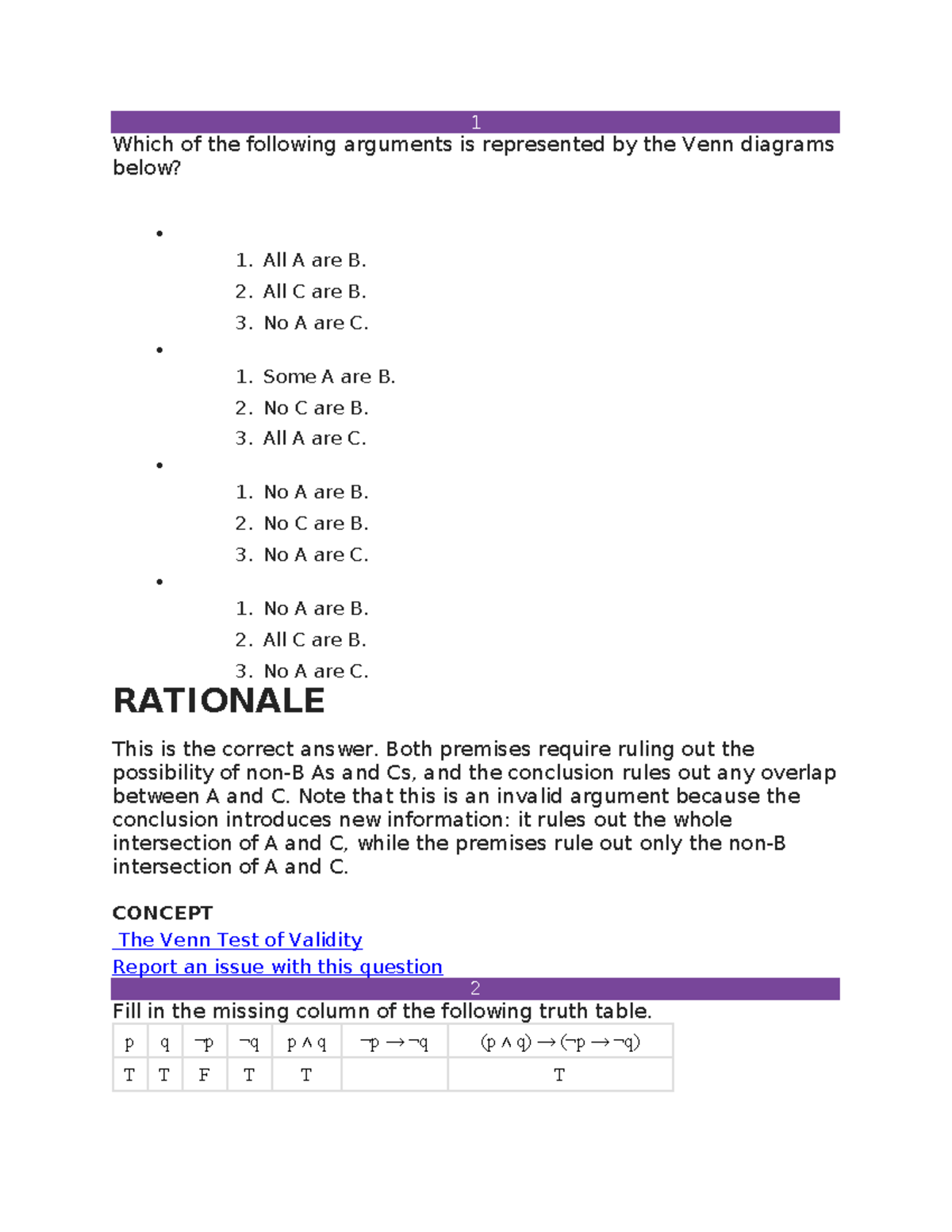 Critical Thinking CLP 3: Venn Diagrams & Truth Tables Analysis - Studocu