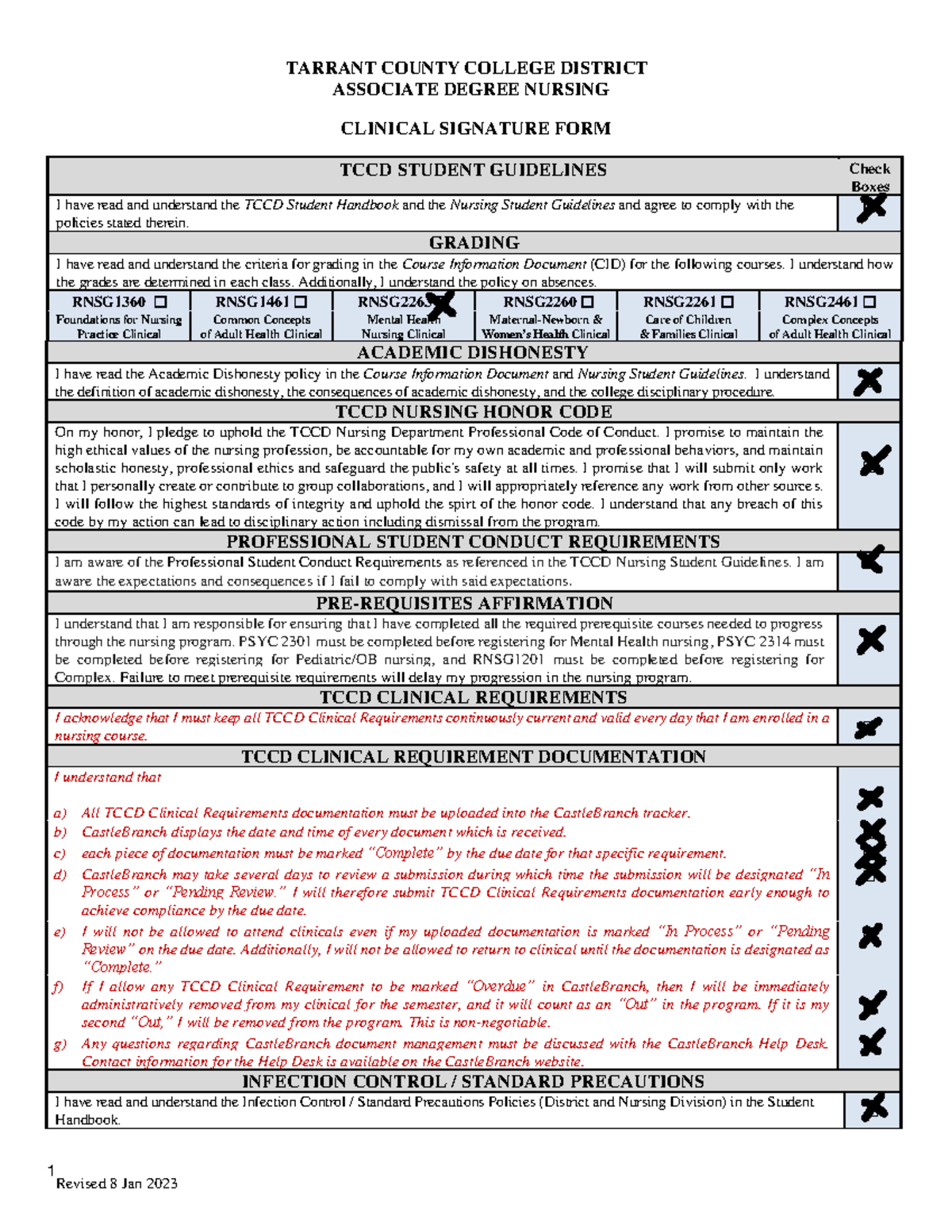 TCCD ADN Clinical Signature Form - Revised Jan 2023 - Studocu