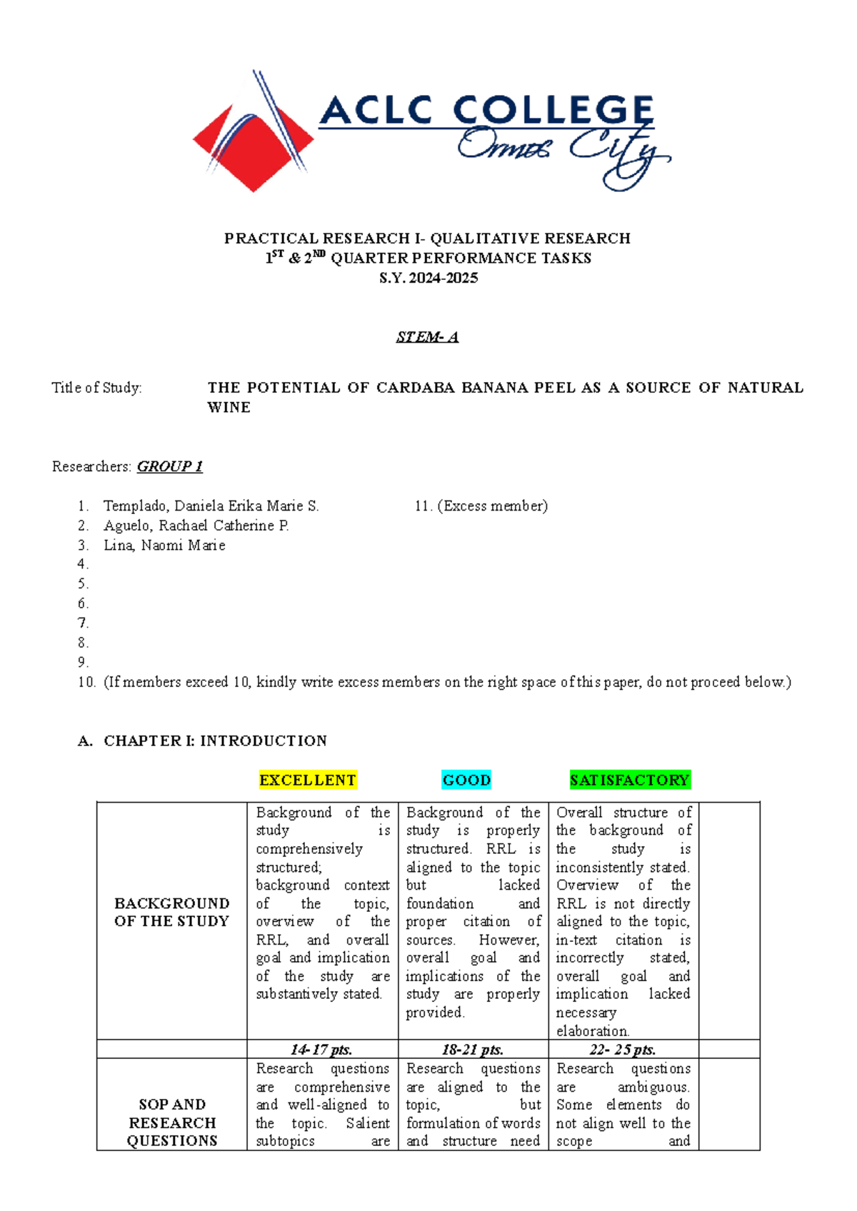 Chapters 13- Template - chapter 1 - 3 - PRACTICAL RESEARCH I ...
