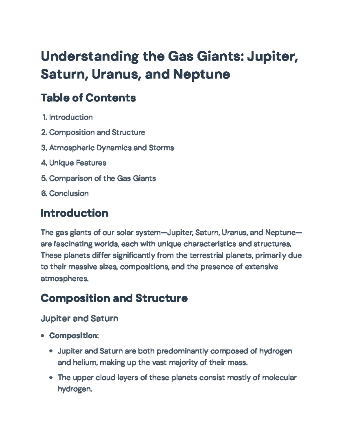 Understanding the Gas Giants: Jupiter, Saturn, Uranus, Neptune ...