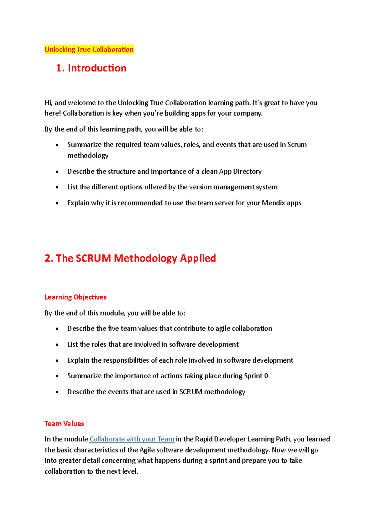 Mendix - Intermediate Exam: Collaborative App Development Topics - Studocu