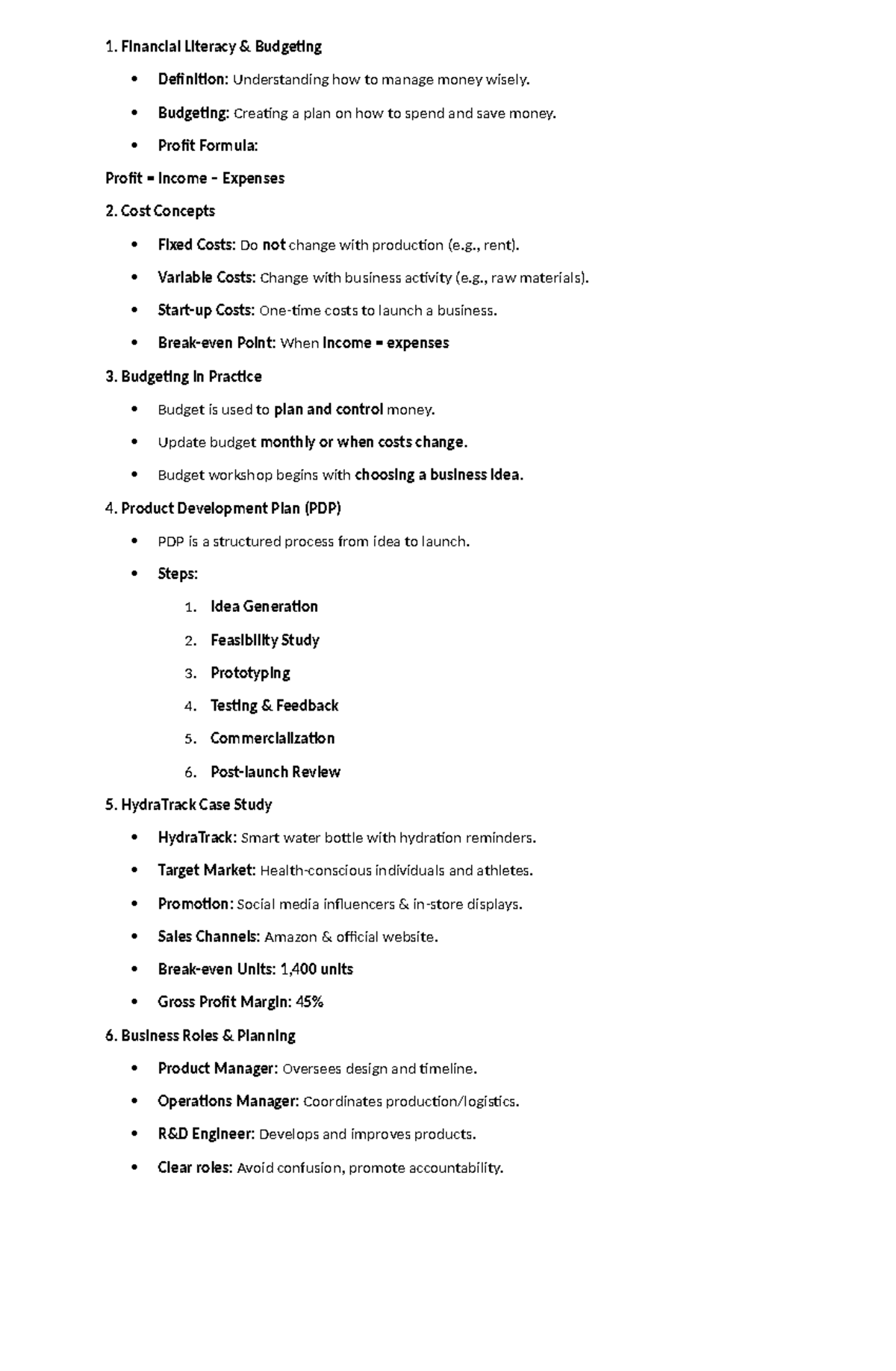 Financial Literacy & Budgeting Concepts - Lessons for Finals - Studocu